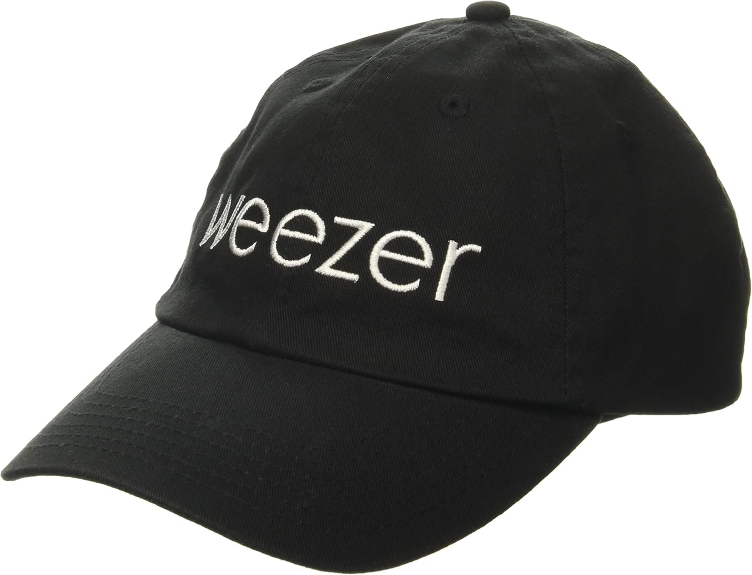 Weezer Classic Logo Dad Hat Black at Amazon Men’s Clothing store