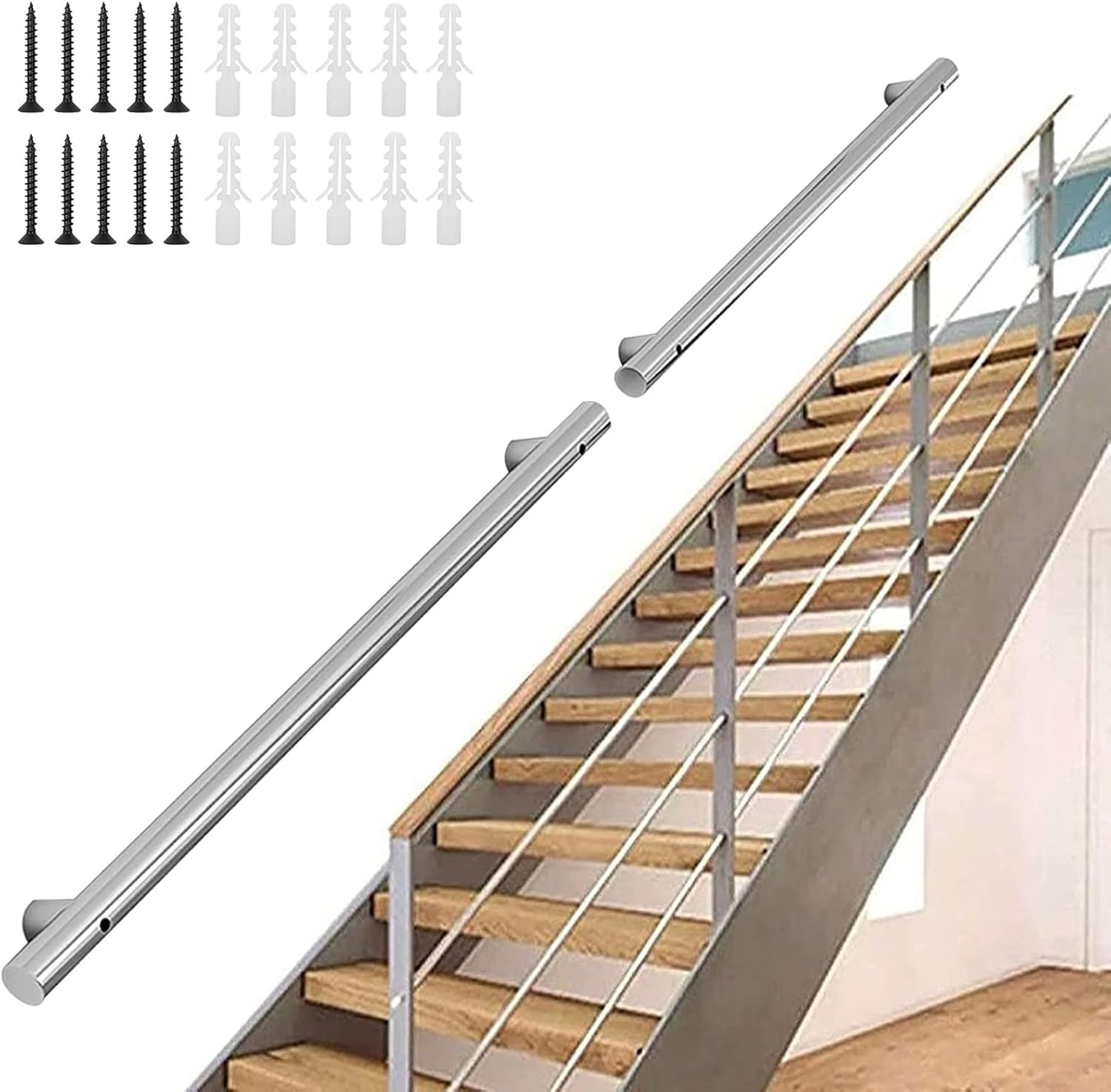Amazon.com: Stairway Hand Railing Industrial Stair Railing Wall Mount ...