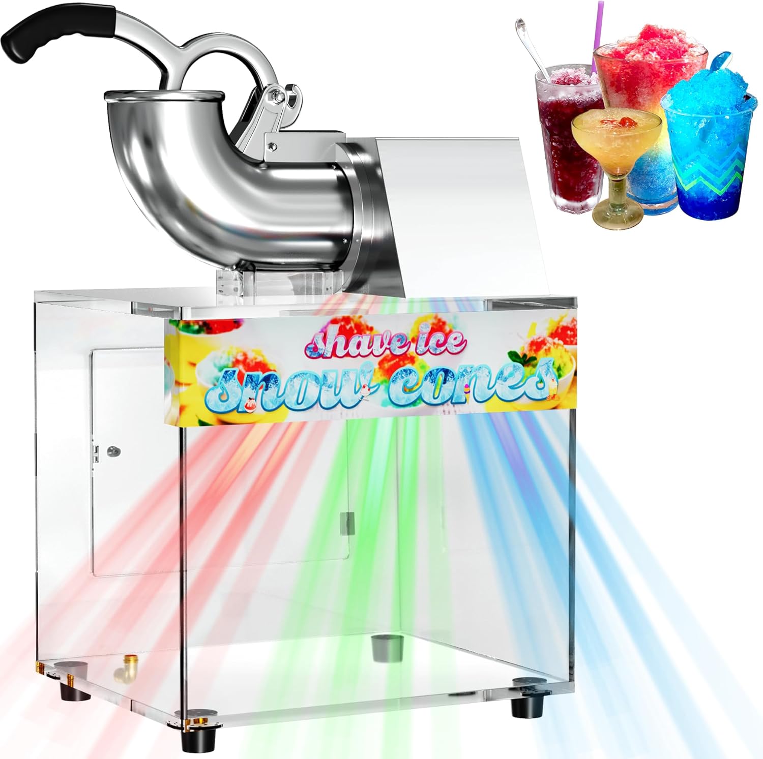 Amazon.com: VALONDINO 48L Snow Cone Machine, 500LB/H Commercial Shaved ...
