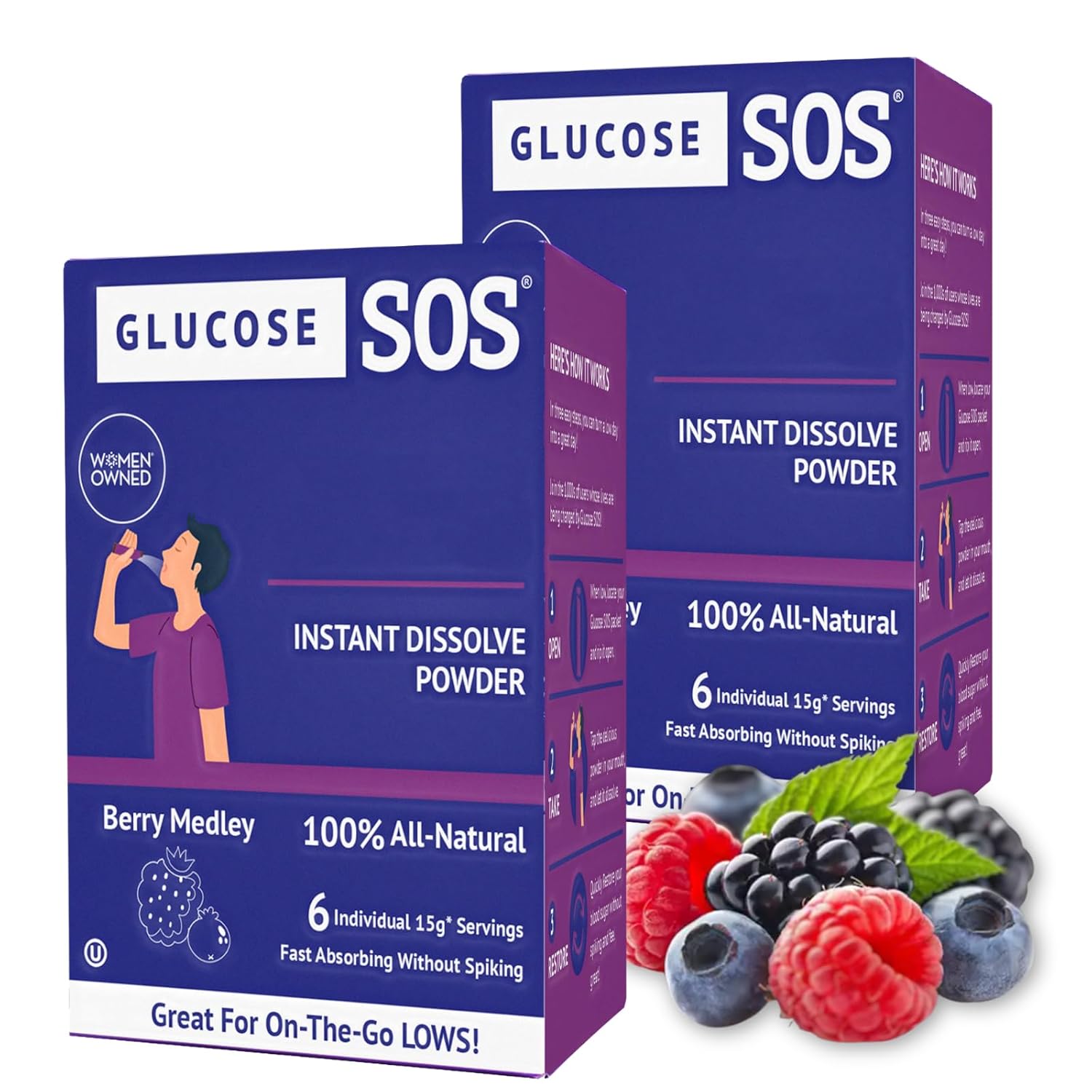 Amazon.com: Glucose SOS Glucose Powder Packets with Natural Dextrose ...