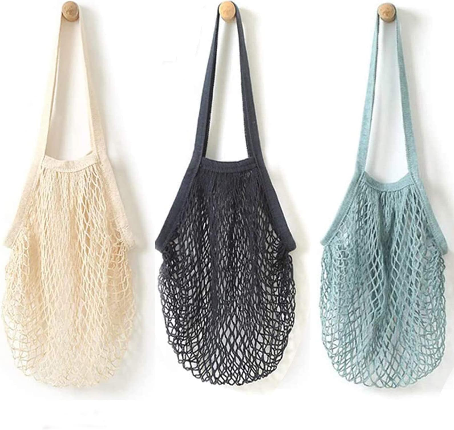 Amazon.com: Ahyuan Ecology Reusable Cotton Mesh Grocery Bags Cotton ...