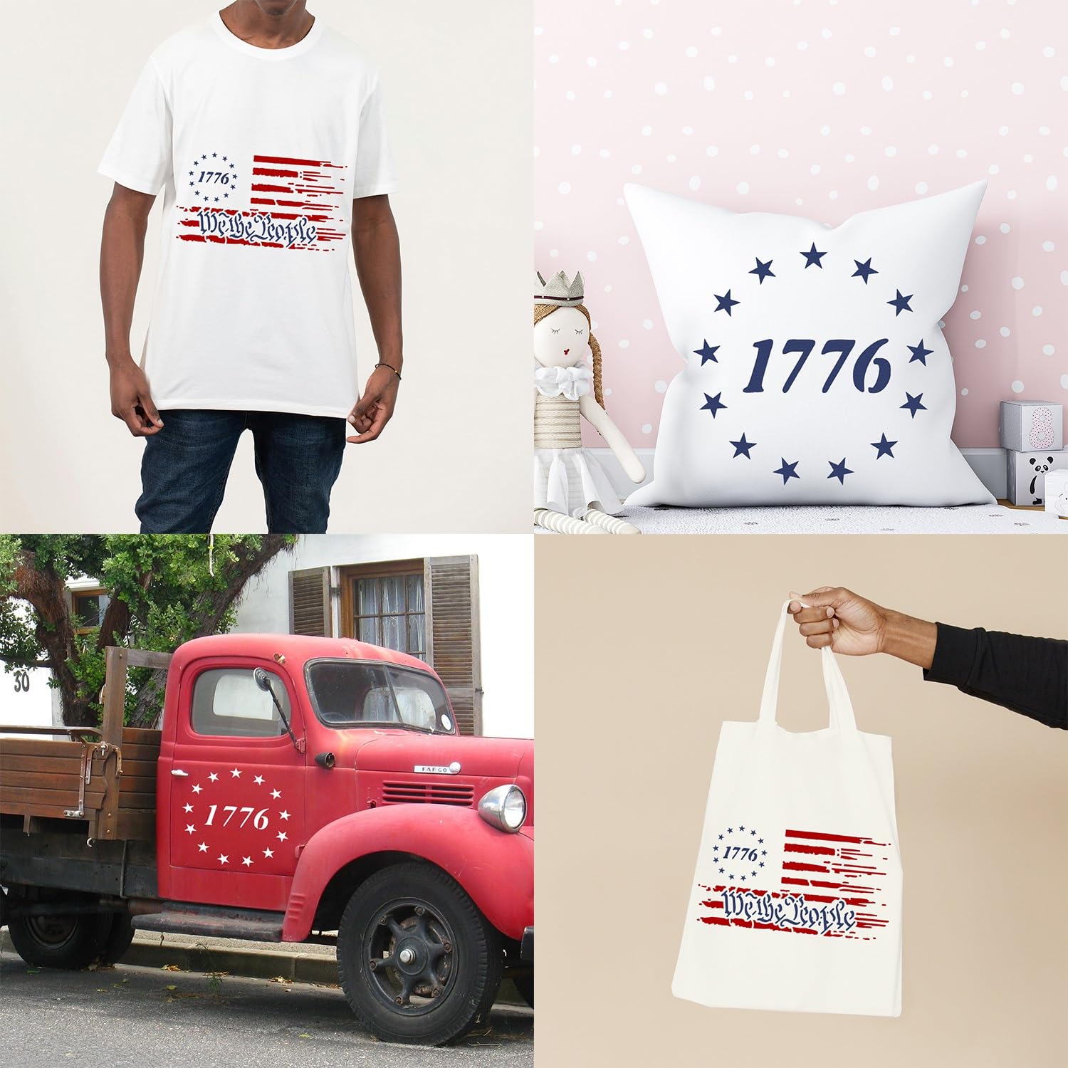 Snapklik.com : Coocamo American Flag Stencil, 50 Star Stencils 13 Stars ...