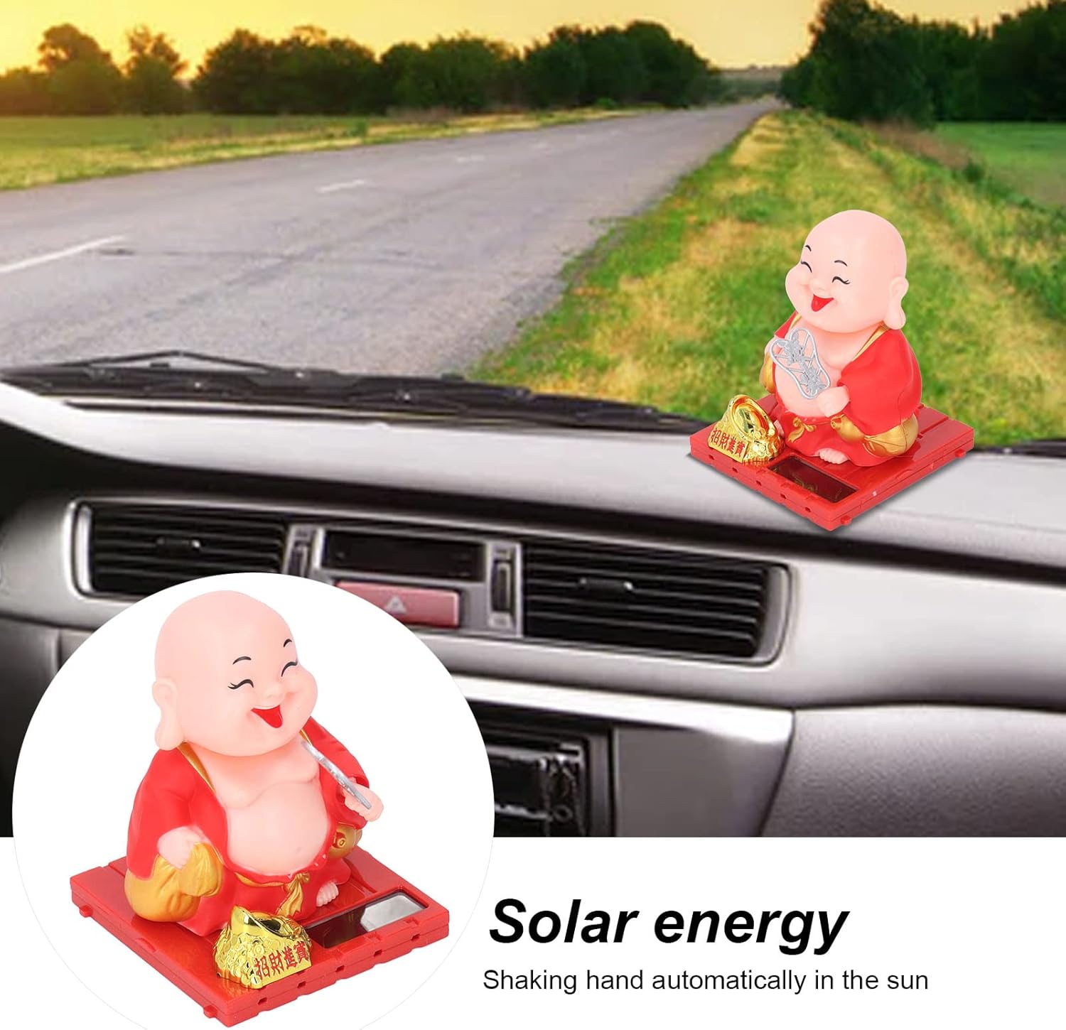 VINGVO Figura de Buda, respetuosa con el medio ambiente, que se agita ...