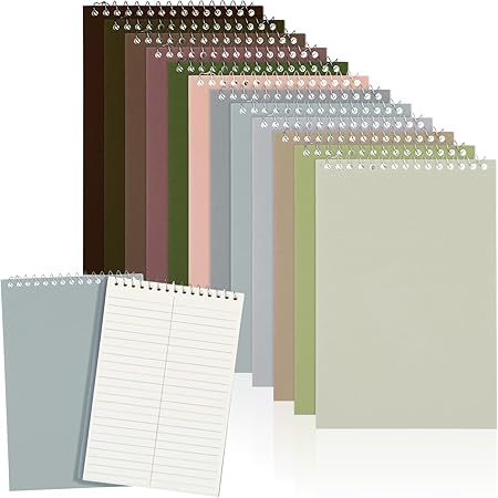 Amazon.com : 12 Pcs Top Spiral Steno Pads 6x9 Inch, 60 Sheets White Paper, Gregg Rule Assorted ...