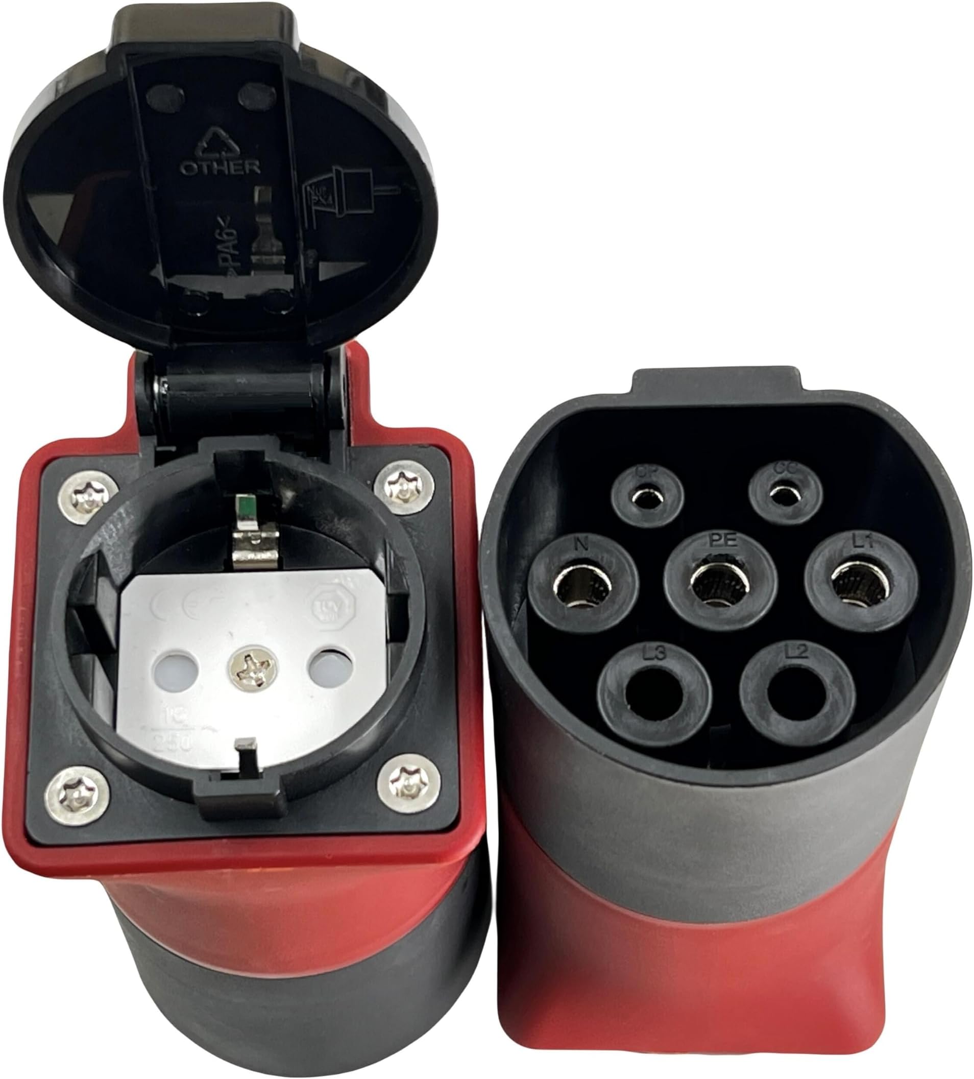 Elektroauto 16A Typ 2 Ladeseitenstecker auf Schuko-Buchse EV ...