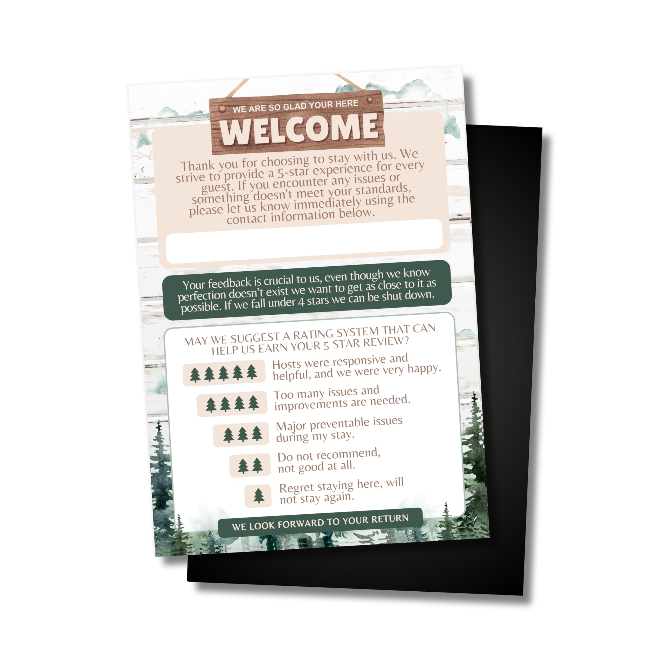 Amazon.com: Guest Review Rating Magnet, 5" x 7" Magnetic Sign, Feedback ...