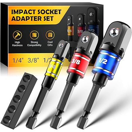 Impact Socket Adapter Set Tools - Gifts for Men Drill Adapter Driver ...
