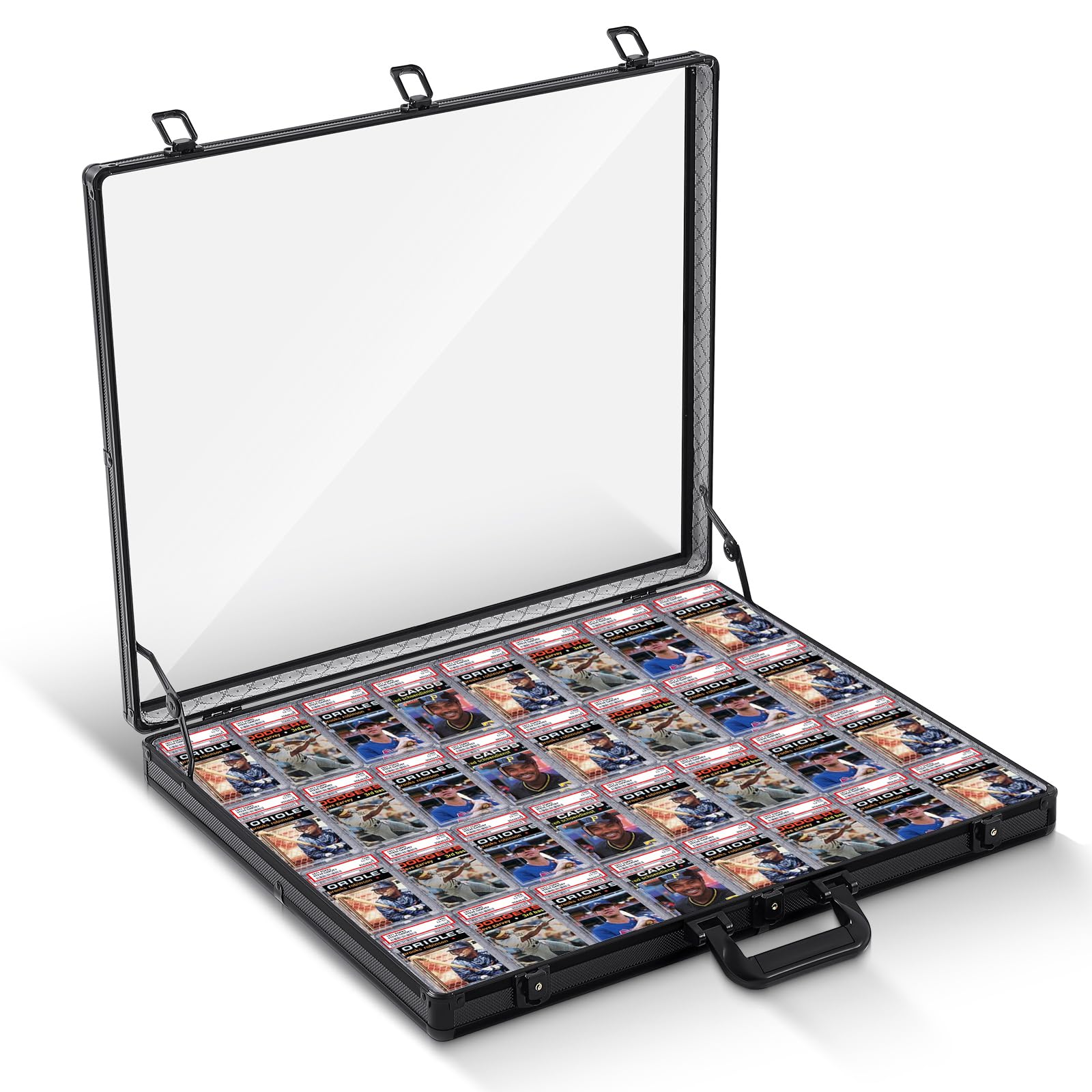 Trade Show Display Case Table Top Portable Aluminum Sports Card Display ...