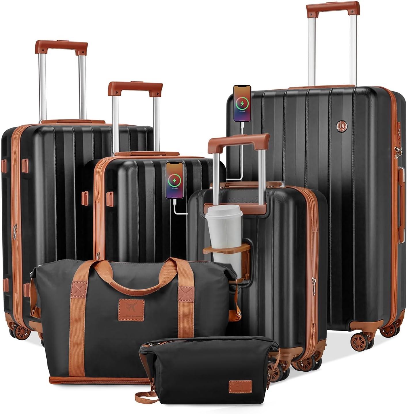 Amazon.com | imiomo Luggage Sets 4 Piece Expandable Luggage Set ...