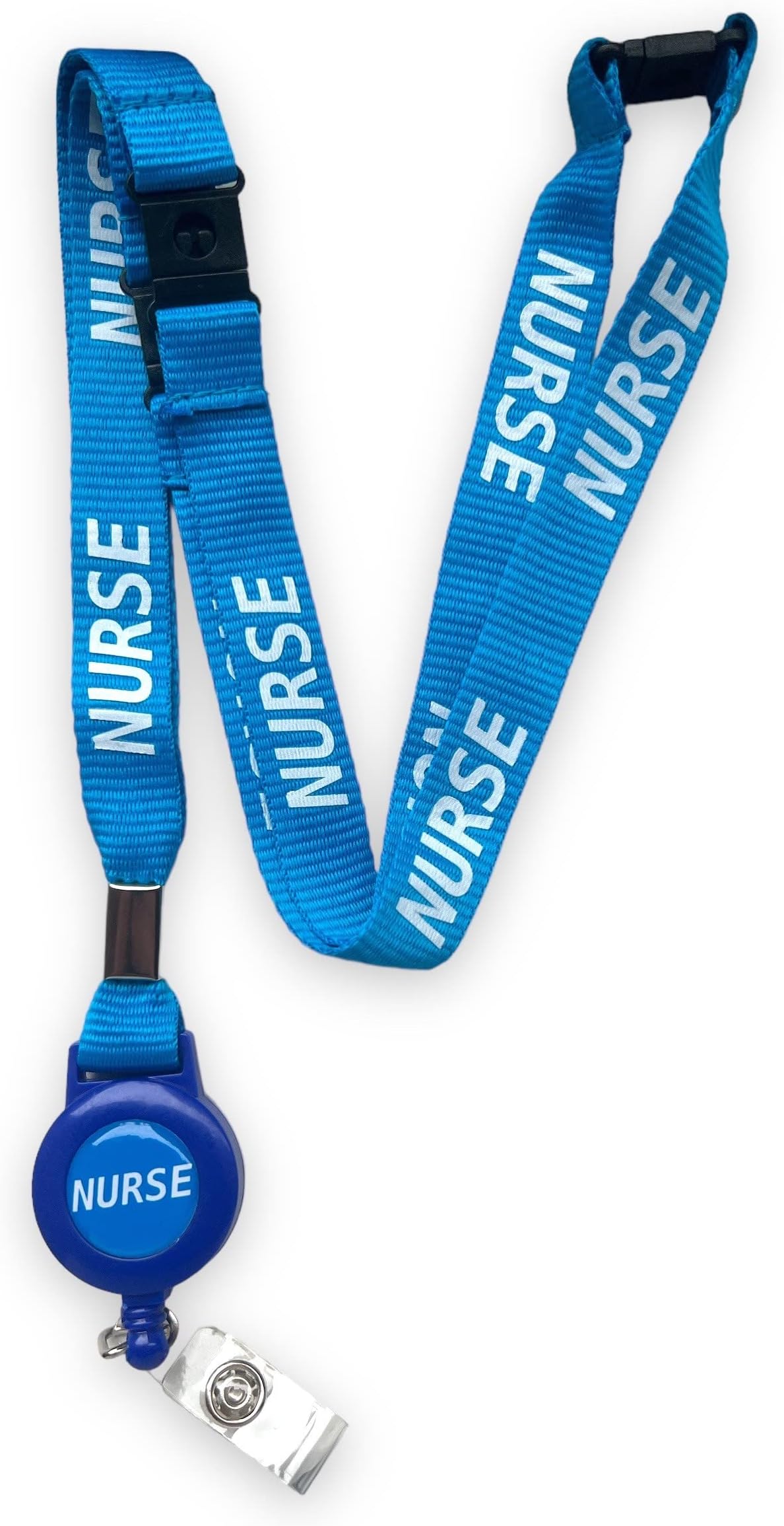 15mm Blue Nurse Lanyard with Integrated Badge Reel & Triple (Three ...