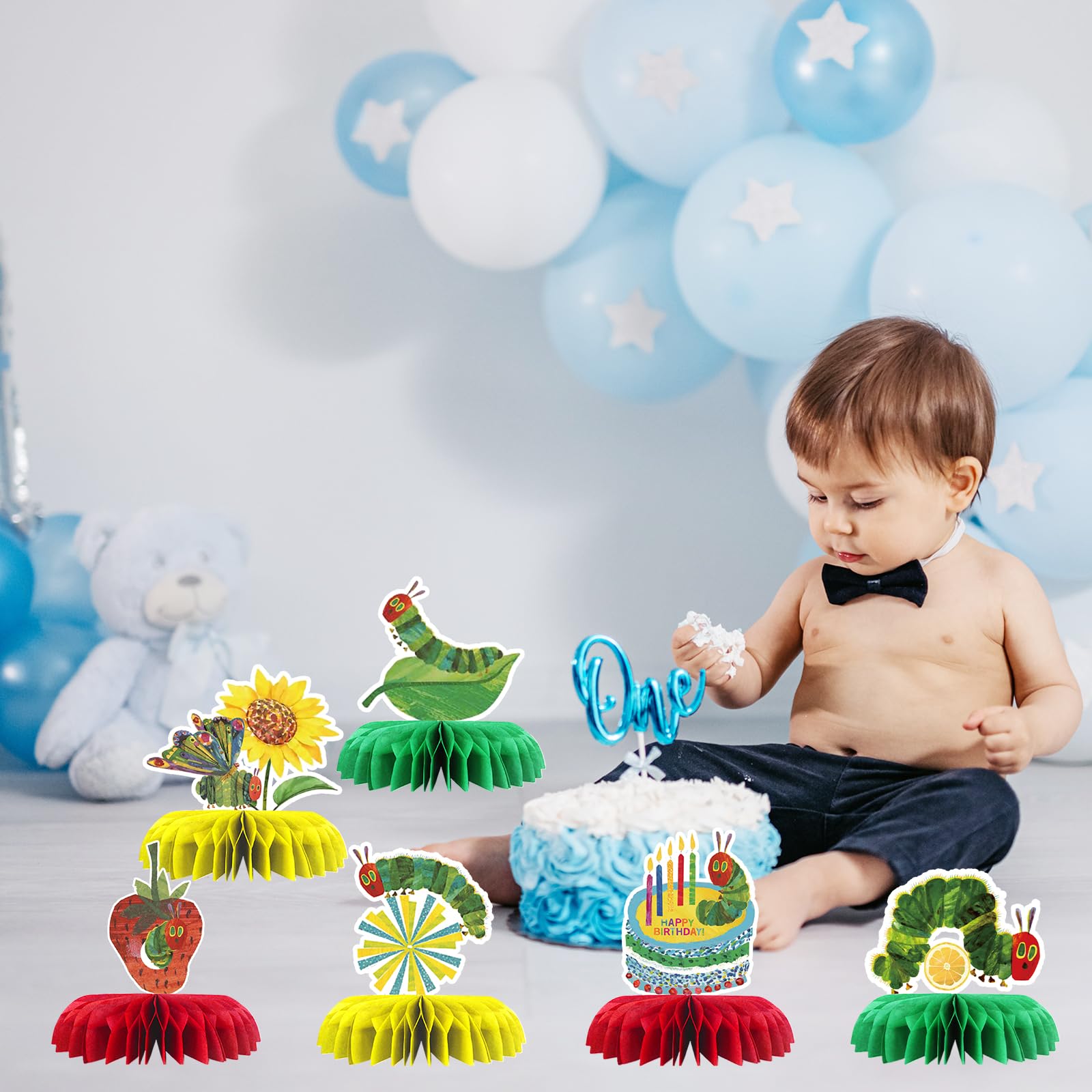 Snapklik.com : Green Caterpillar Table Honeycomb Centerpieces, Cartoon ...