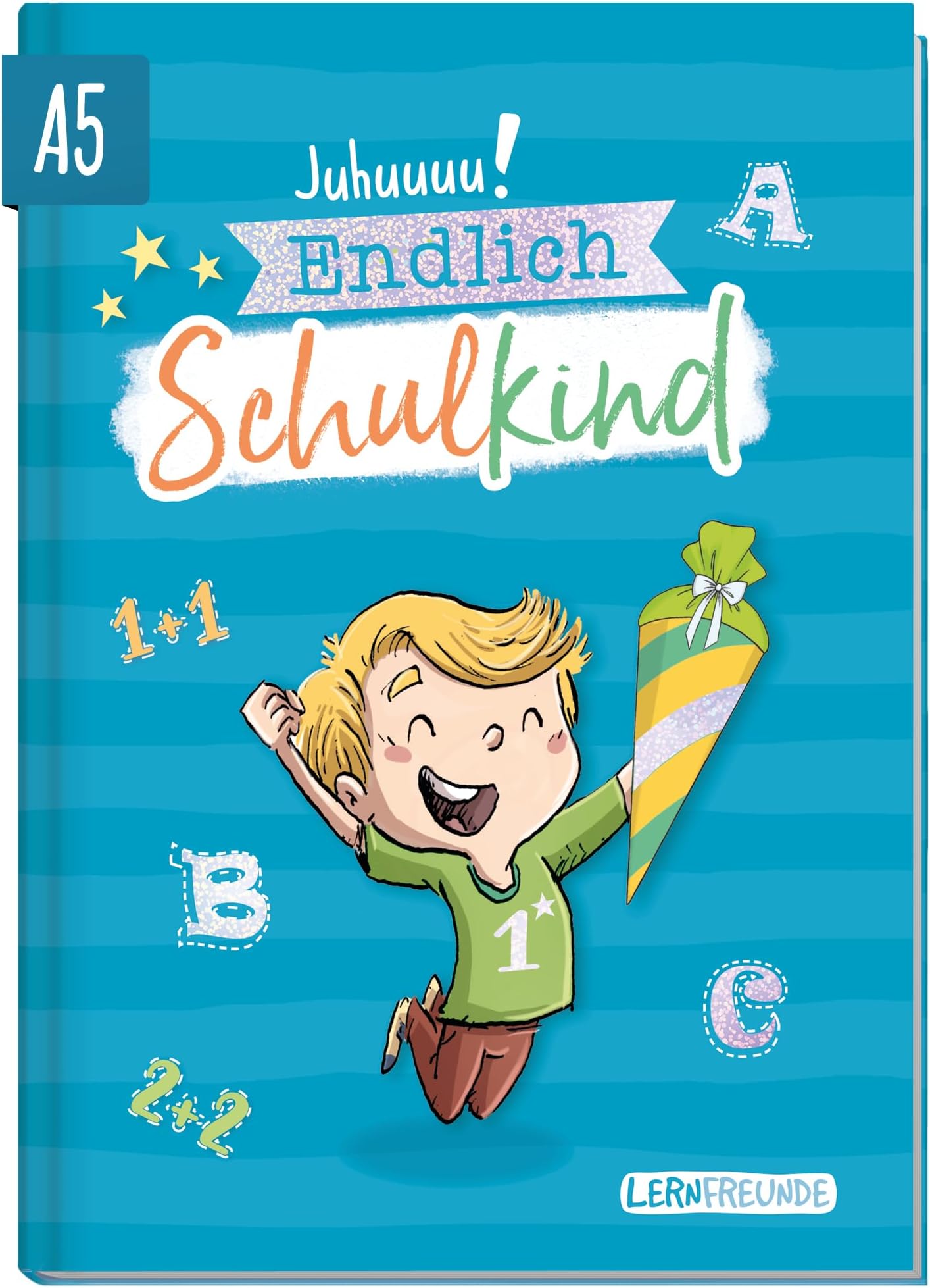 Häfft® Endlich Schulkind A5 Erinnerungsalbum zur Einschulung für Mädchen "Rosa" Hardcover ...