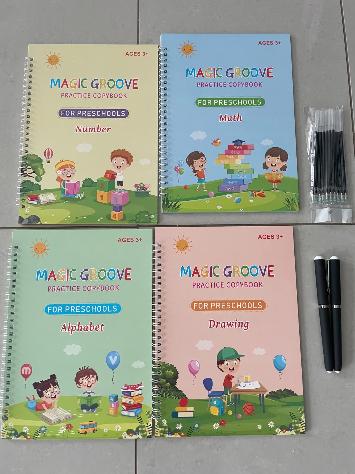 4 PCS Groove Handwriting Book Practice for Kids,Groovd Magic Copybook ...