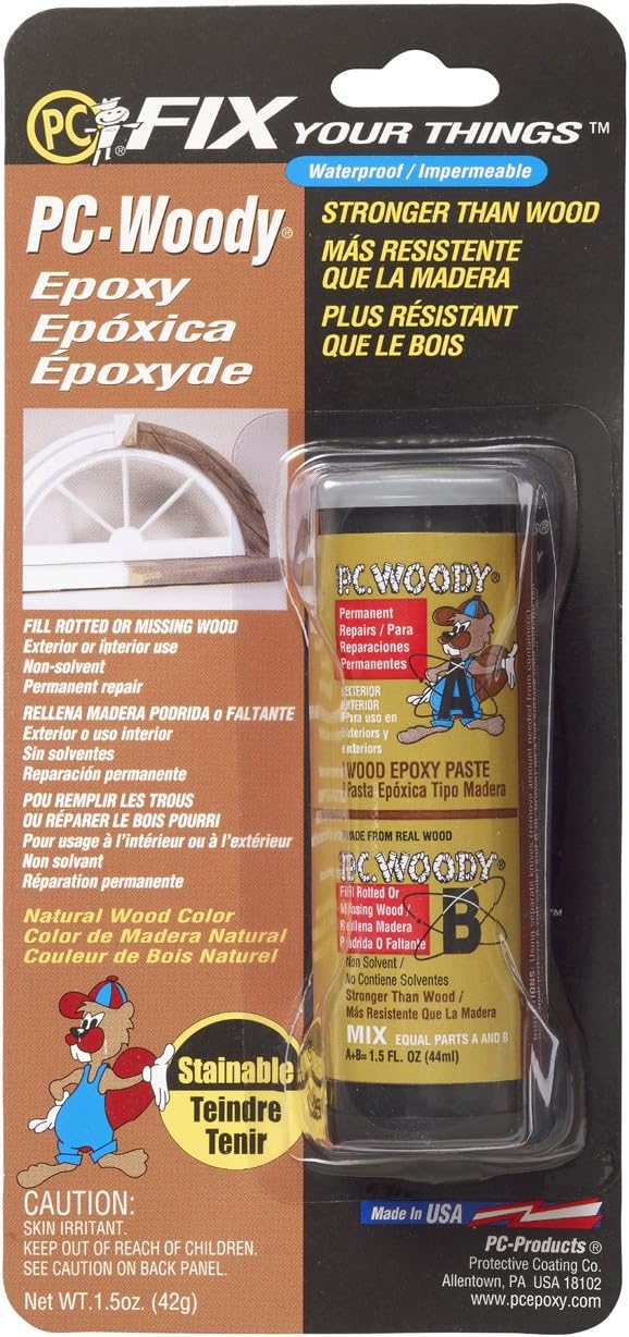Amazon.com: PC Products PC-Woody Two-Part Wood Repair Epoxy Paste, Tan ...