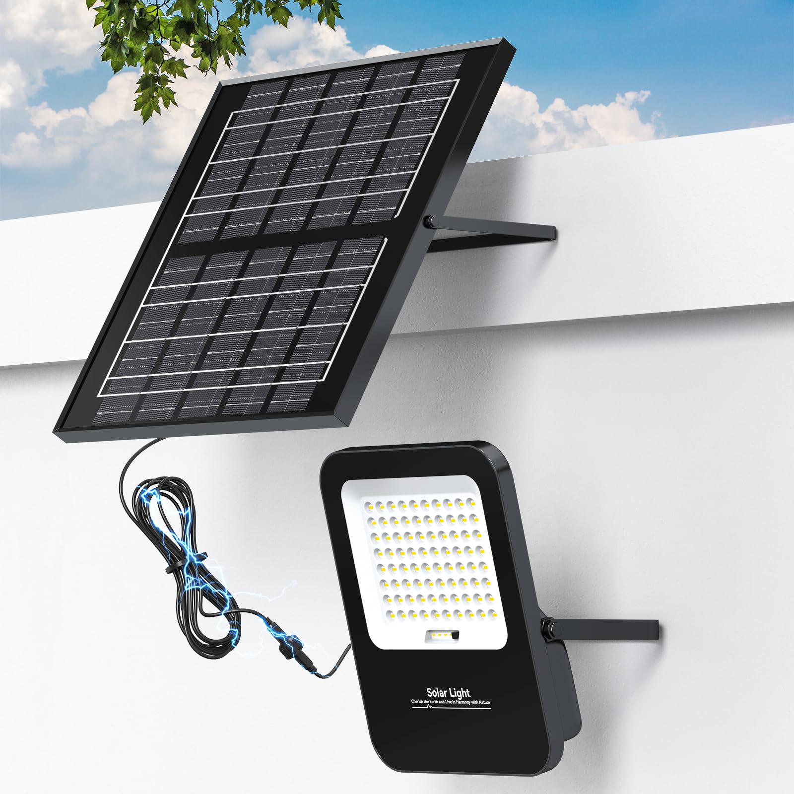 Solar Flood Lights Outdoor 800W Solar Street Flood Light Dusk to Dawn ...