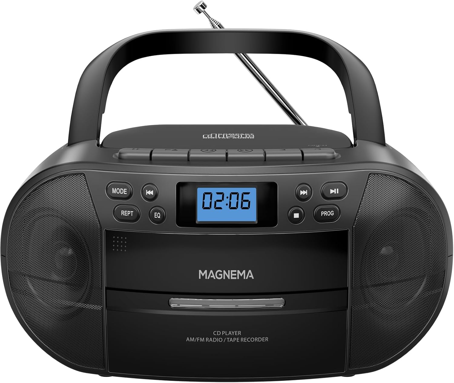 Amazon.com: MAGNEMA Portable CD Cassette Boombox with AM/FM Stereo ...