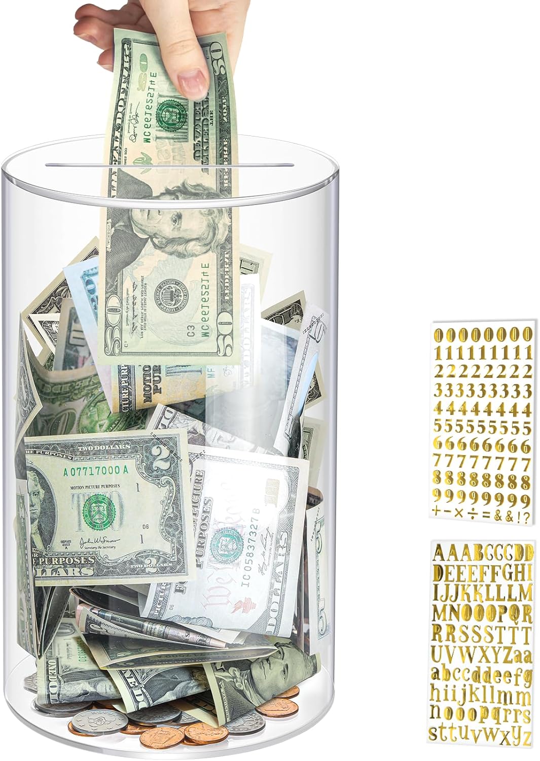 Amazon.com : Piggy Bank for Adults Must Break to Open, Vcertcpl Acrylic ...