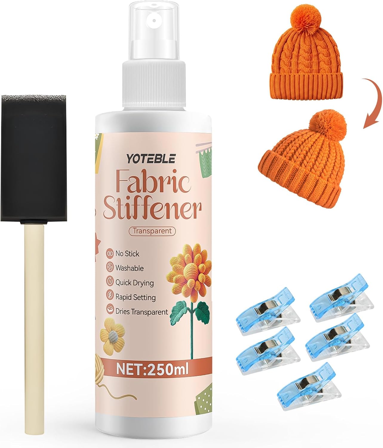 Amazon.com: 250ml Fabric Stiffener Spray, Stiffen Quick Fabric for ...