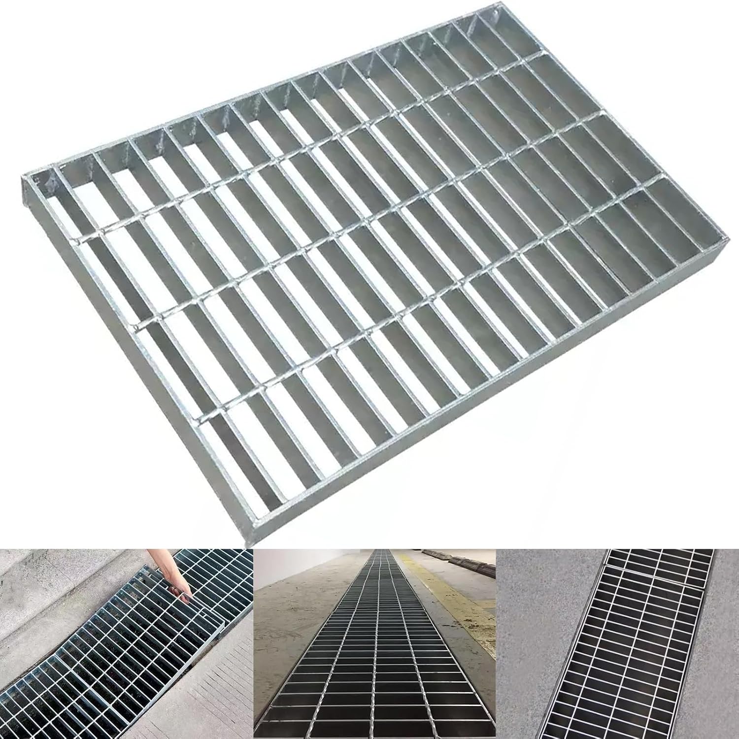 Amazon.com: 20 x 40in Galvanized Steel Drain Grate, Outdoor Drain Cover ...