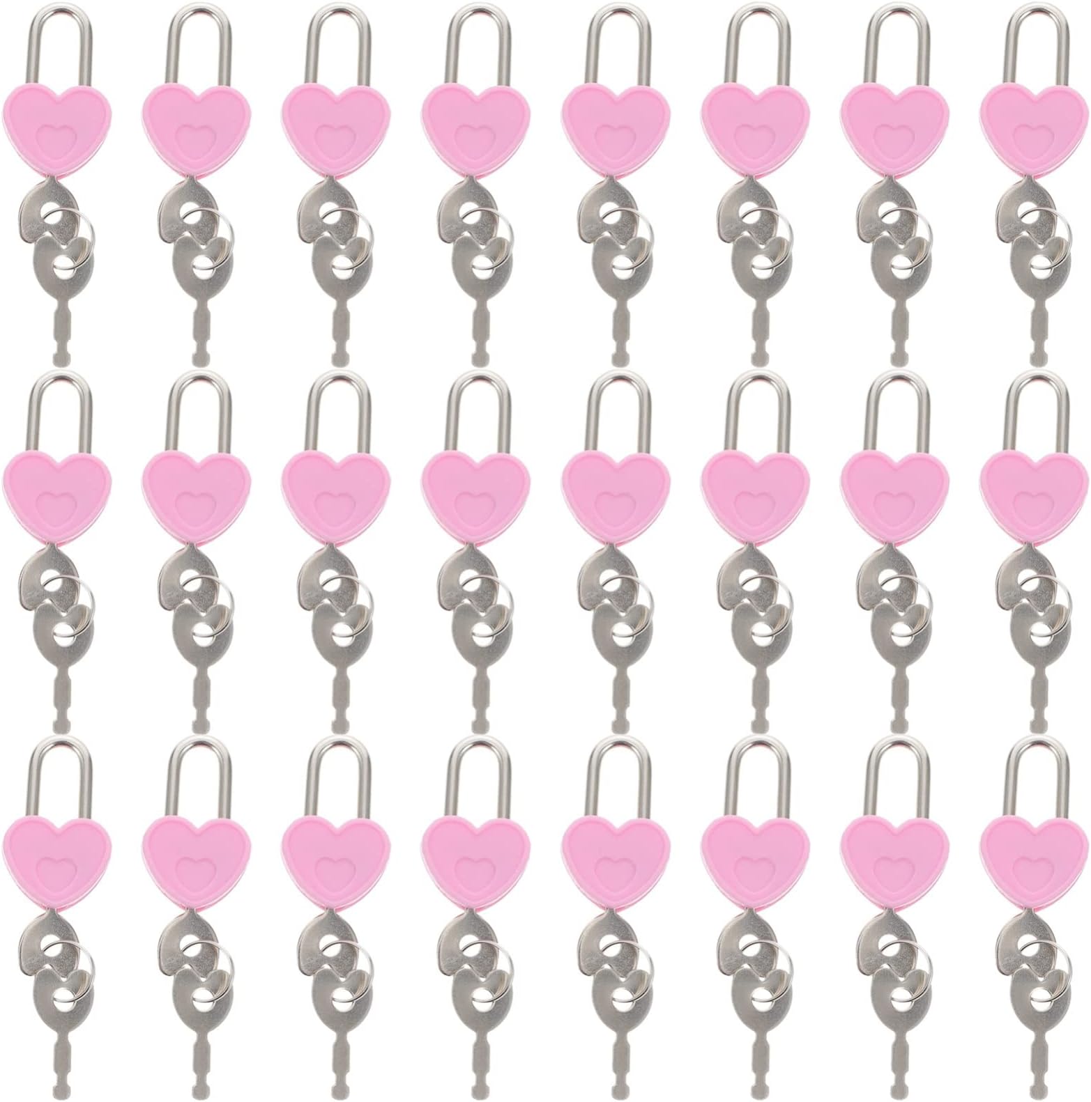 3 Pcs Small Metal Heart Shaped Padlock Mini Lock with Key for Jewelry ...