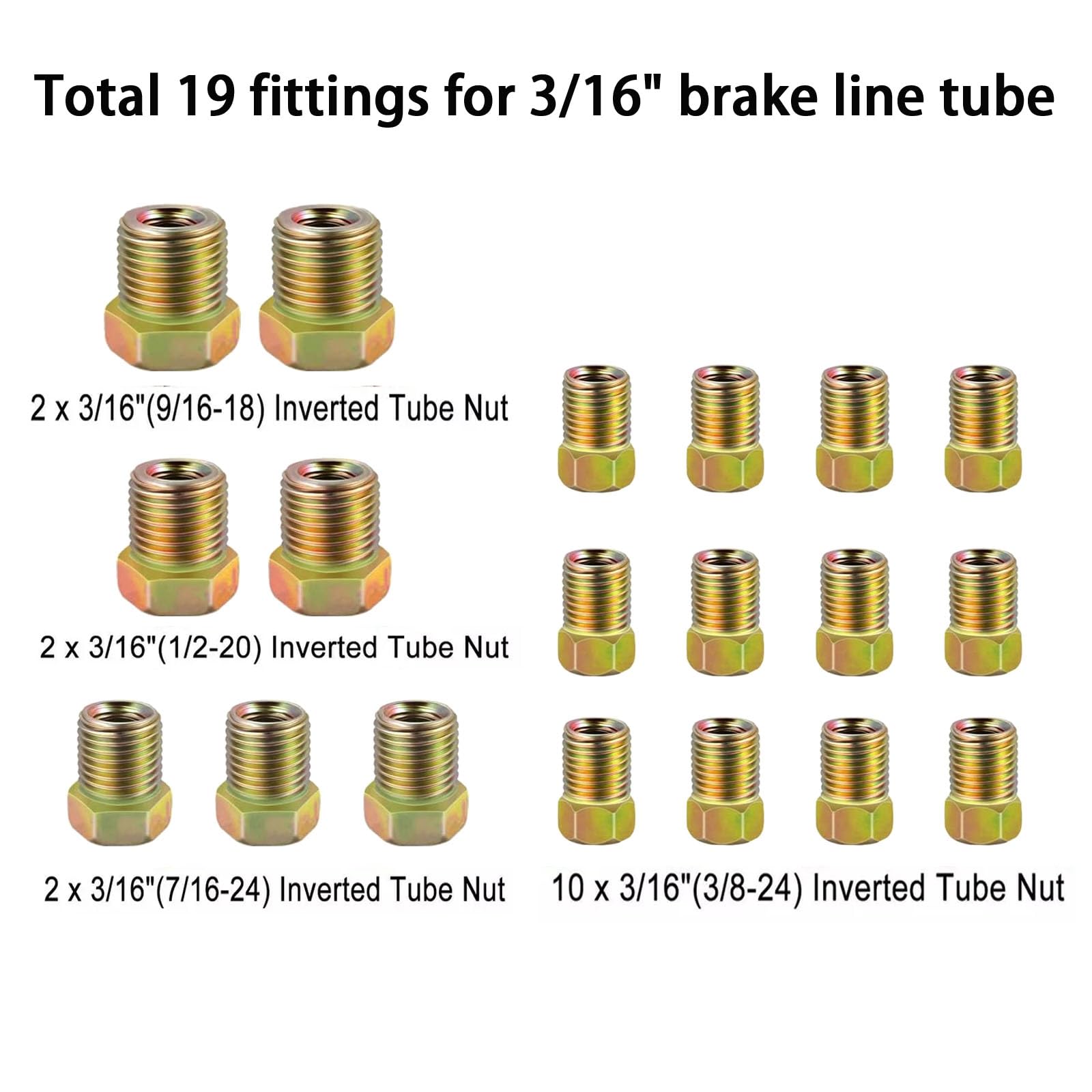 Snapklik.com : 35PCS Threads Brake Line Fittings Brass Brake Line ...