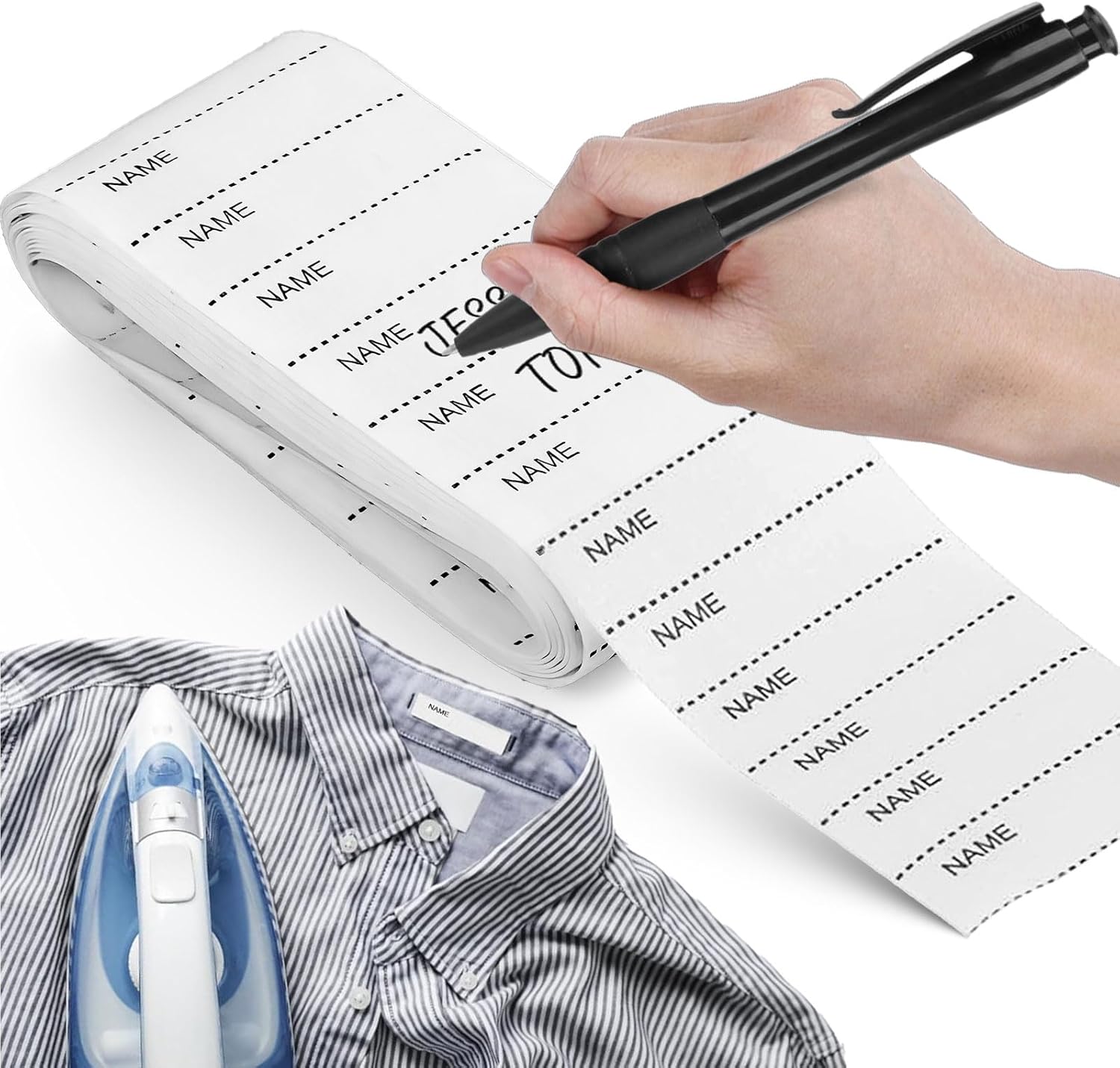 Clothing Labels, 200 Pcs Iron On Name Tags for Clothes, Clothing Labels ...