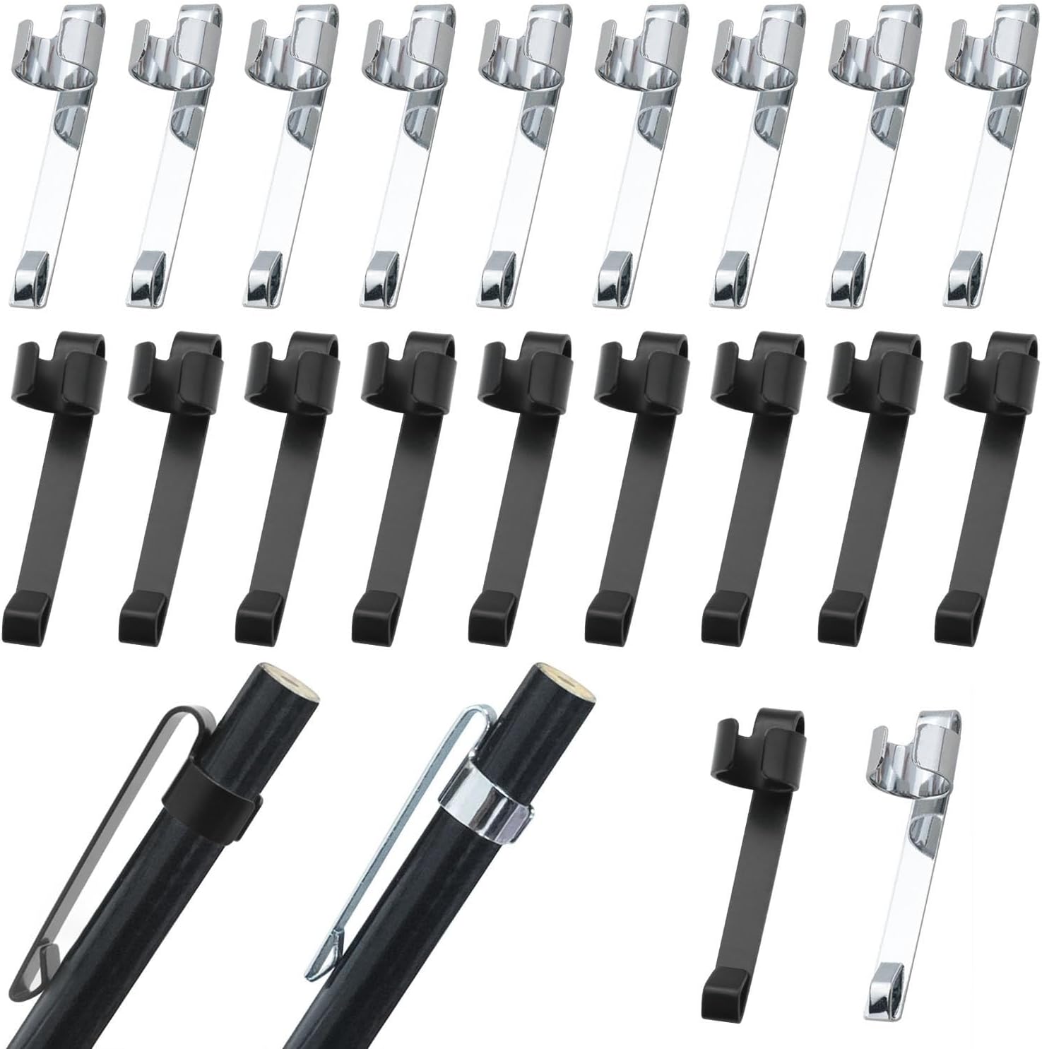 Amazon.com: ITROLLE 20PCS Stainless Steel Metal Slide-on Pencil Pocket ...
