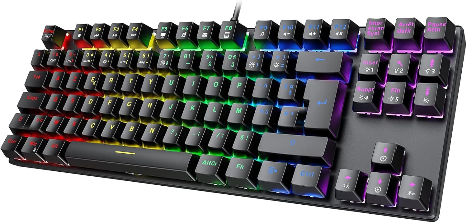 VIVIJO Mechanical Gaming Keyboard, Wired Mechanical Keyboard Blue ...