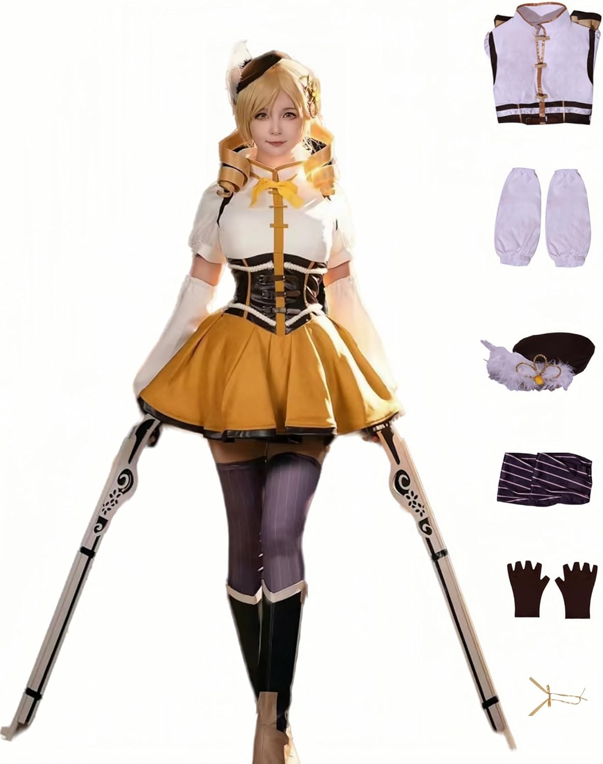 Amazon.com: EBOBO Puella Magi Madoka Magica Costume,Tomoe Mami Cosplay ...