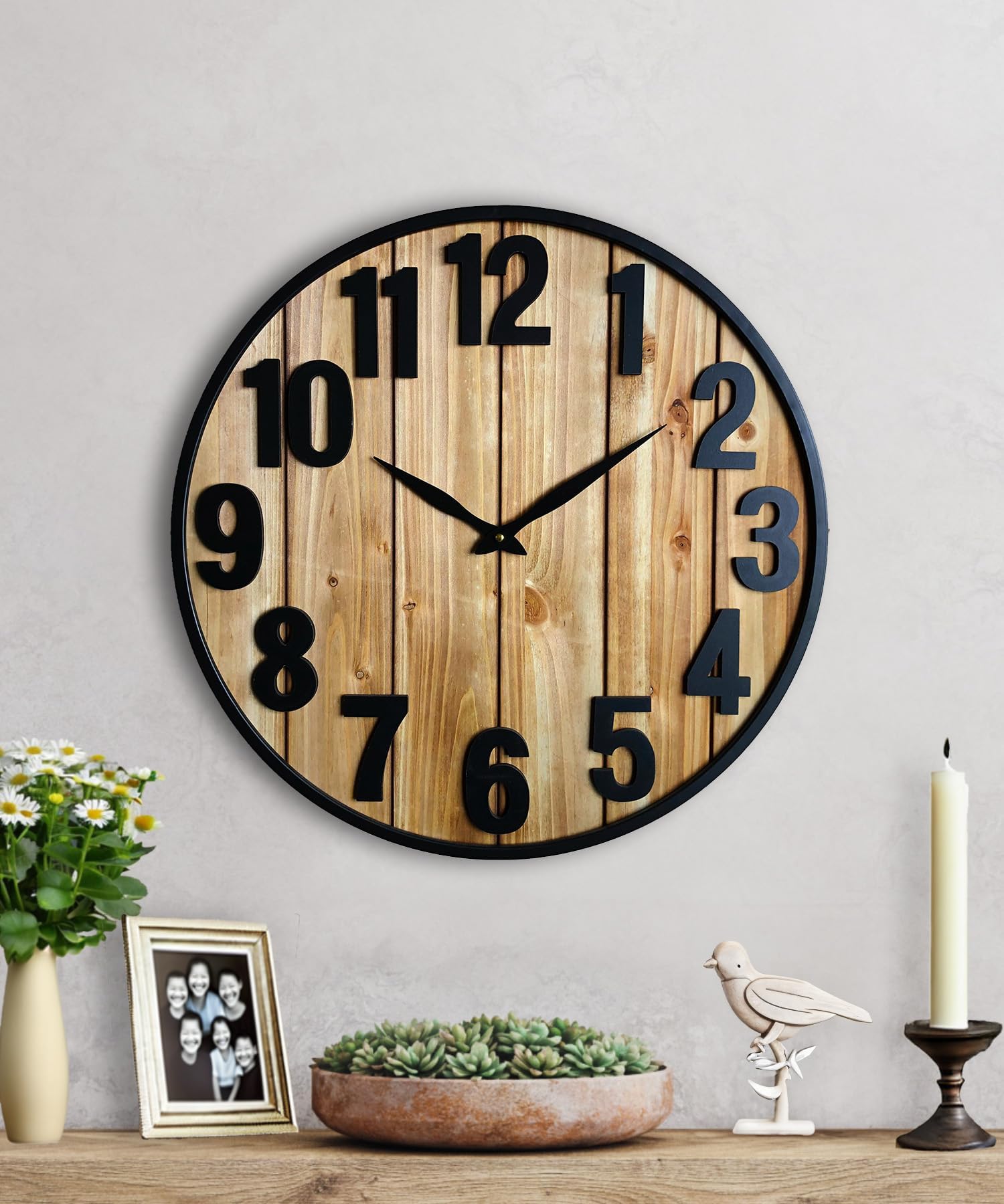 Amazon.com: Personalized Rustic Wood Clock 18" Diameter : Home & Kitchen