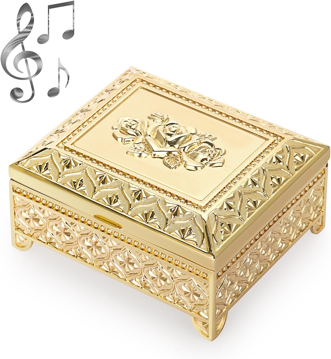 SUMNACON Metal Music Box Musical Jewelry Box Keepsake Box Case, Vintage ...