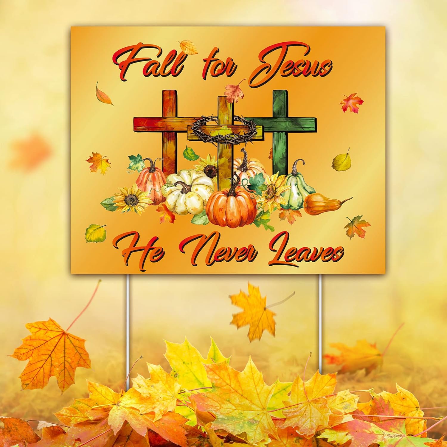 Amazon.com : Jesus Yard Sign Fall for Jesus Sign Fall Decorations ...