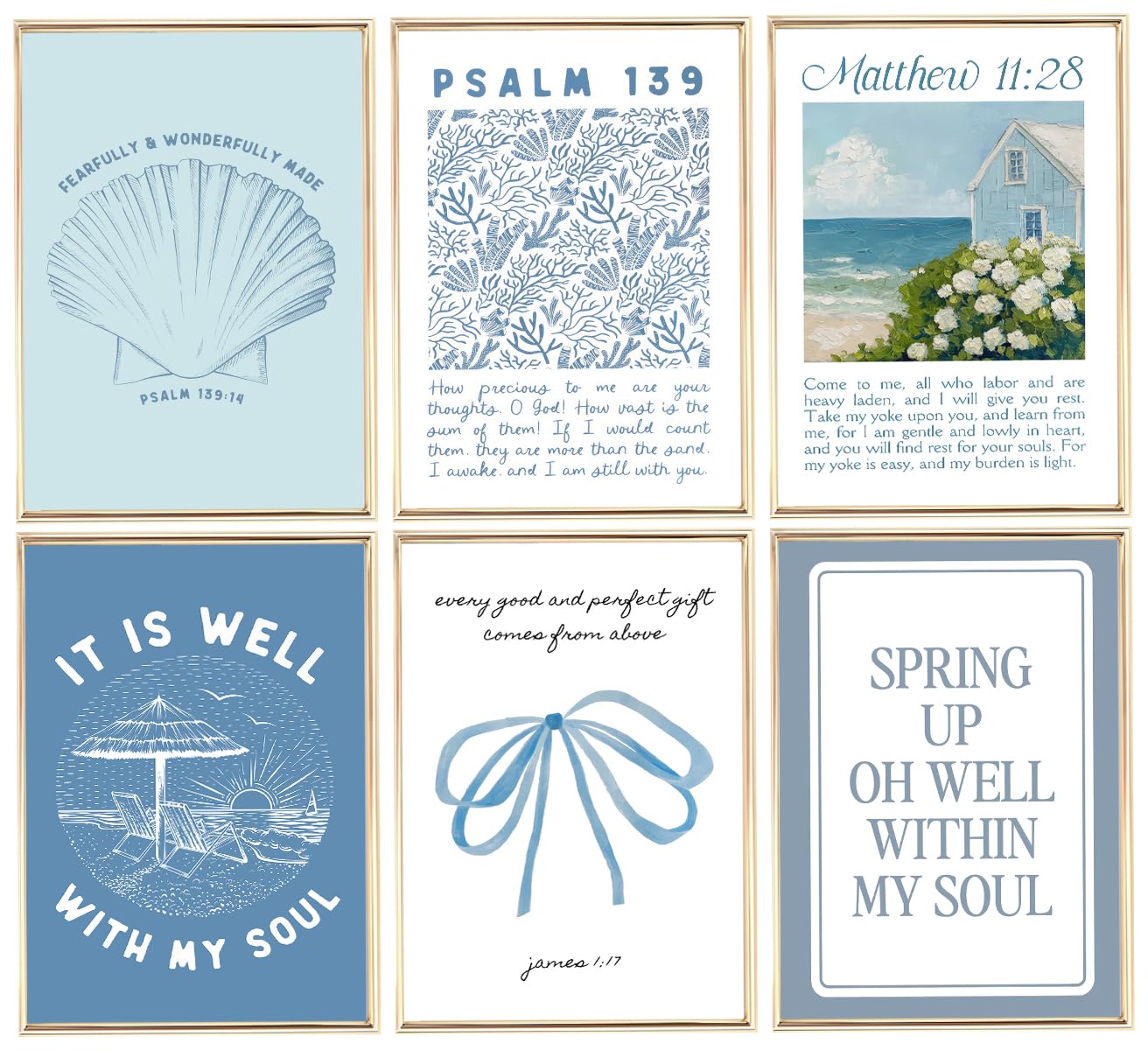 Amazon.com: MIZILI Coastal Christian Bible Canvas Wall Art Bible Verses ...