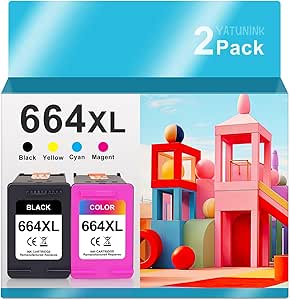 Amazon.com: YATUNINK 664XL Ink Cartridge Compatible for HP 664 Ink Cartridges Black and Color ...