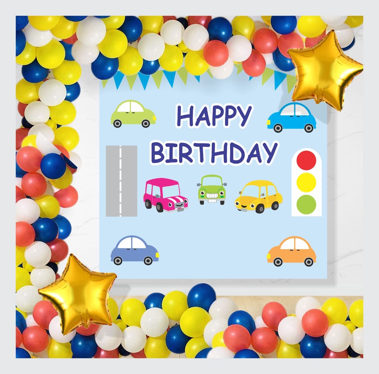 Buy Untumble Car Theme Birthday Decorations Kit for Boys which Includes ...