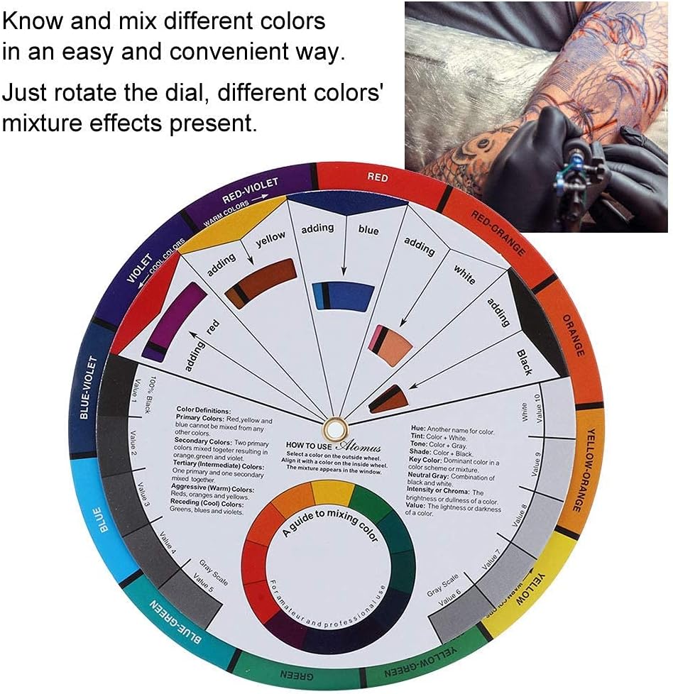 Tattoo Ink Color Wheel Chart Tattoo Pigment Mix Color Guide for ...
