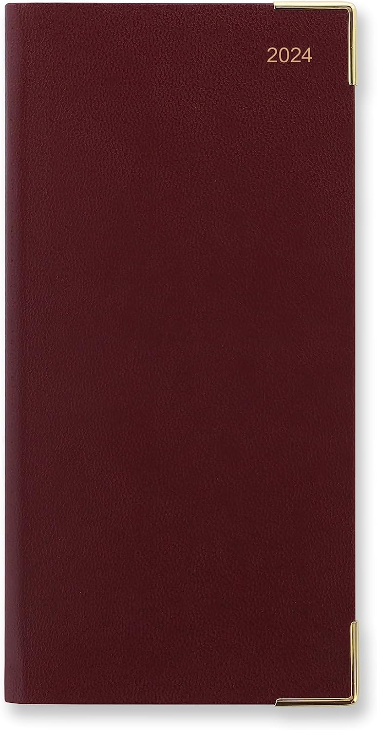 Letts Classic Slim month to view (Landscape) 2024 diary - burgundy ...
