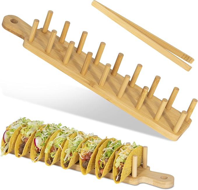 Amazon.com: ALEX & EVE HOME Bamboo Taco Holder - 8 Taco Shells, Multi ...