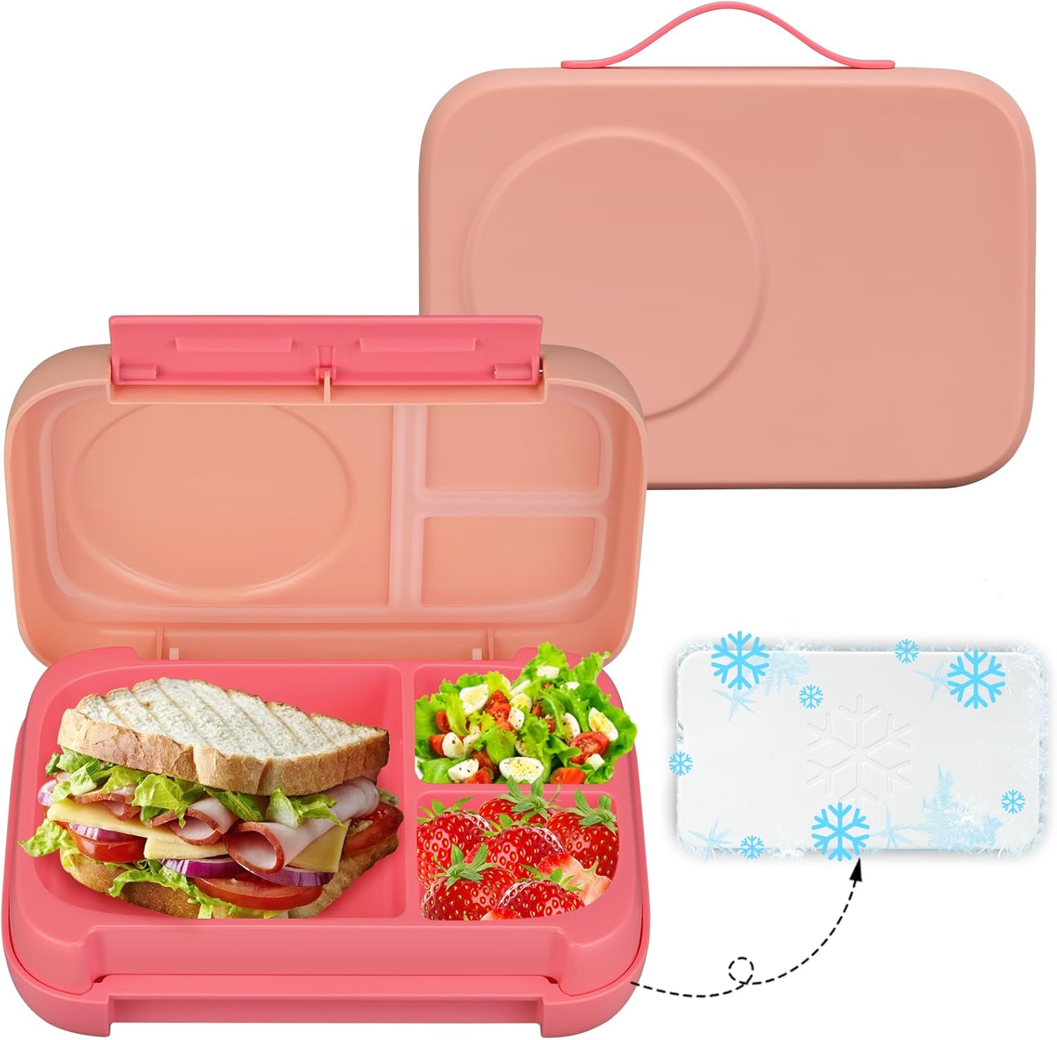 Amazon.com: MAISON HUIS Chill Bento Lunch Box for Kids with Ice Pack 3 ...