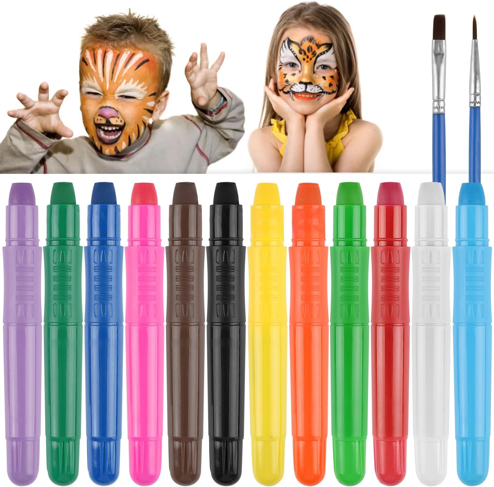 Amazon.com: Face Paint Kit for Kids, 18 Color Twistable Face Paint ...