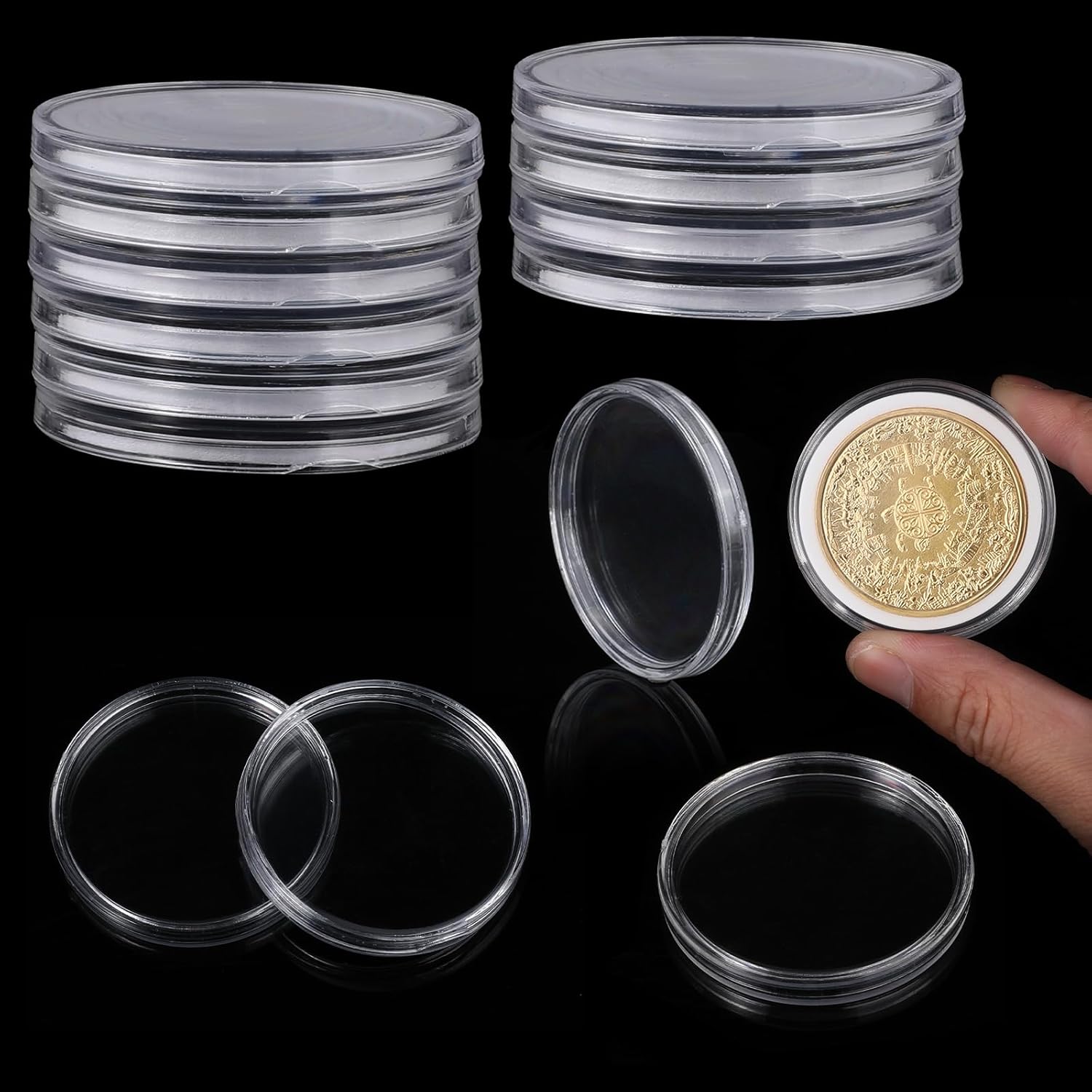 Amazon.com: Hariendny 10 Pcs Clear Coin Holder Coin Case for Collectors ...