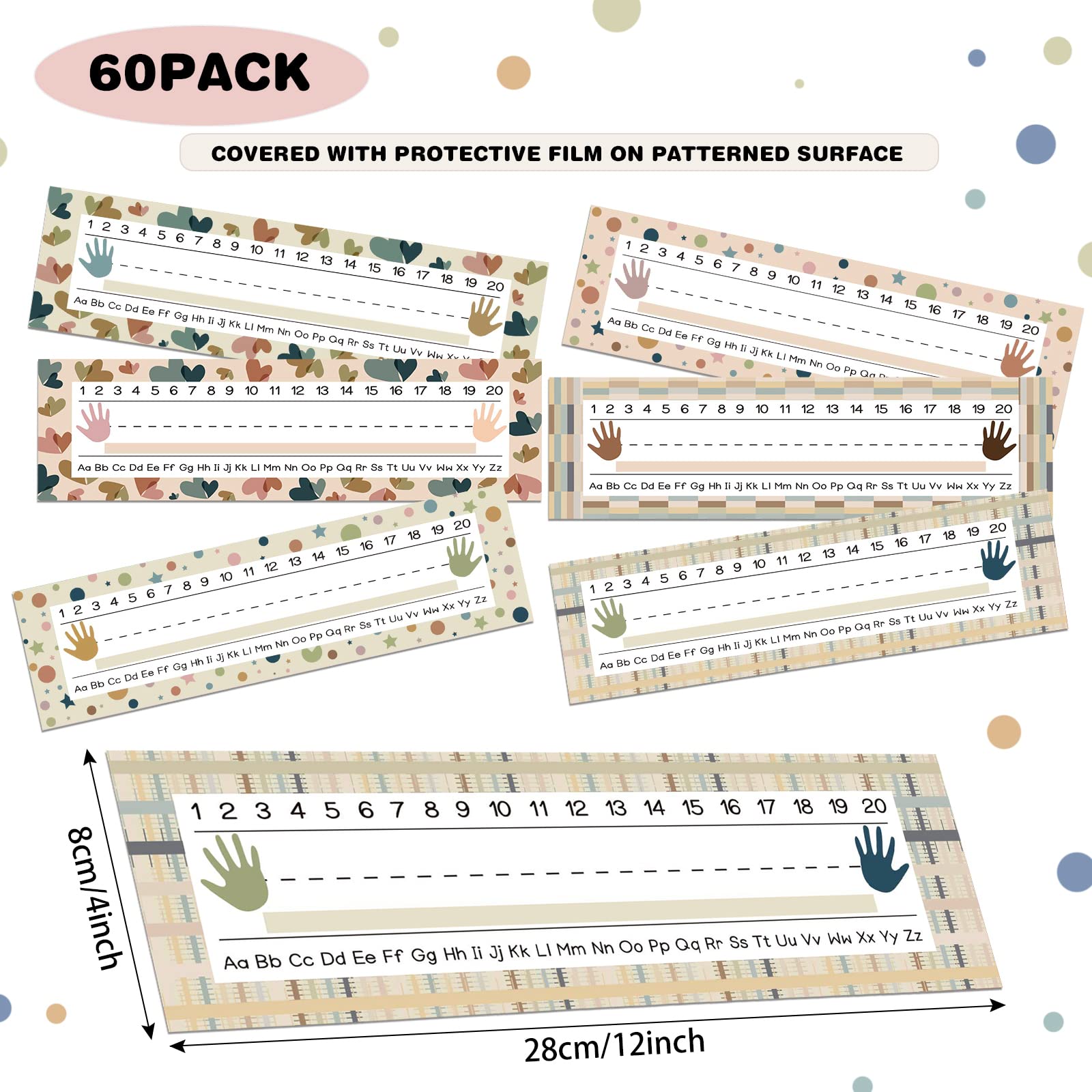 Snapklik.com : 60 Pcs Boho Color Students Name Plates Classroom Flat ...