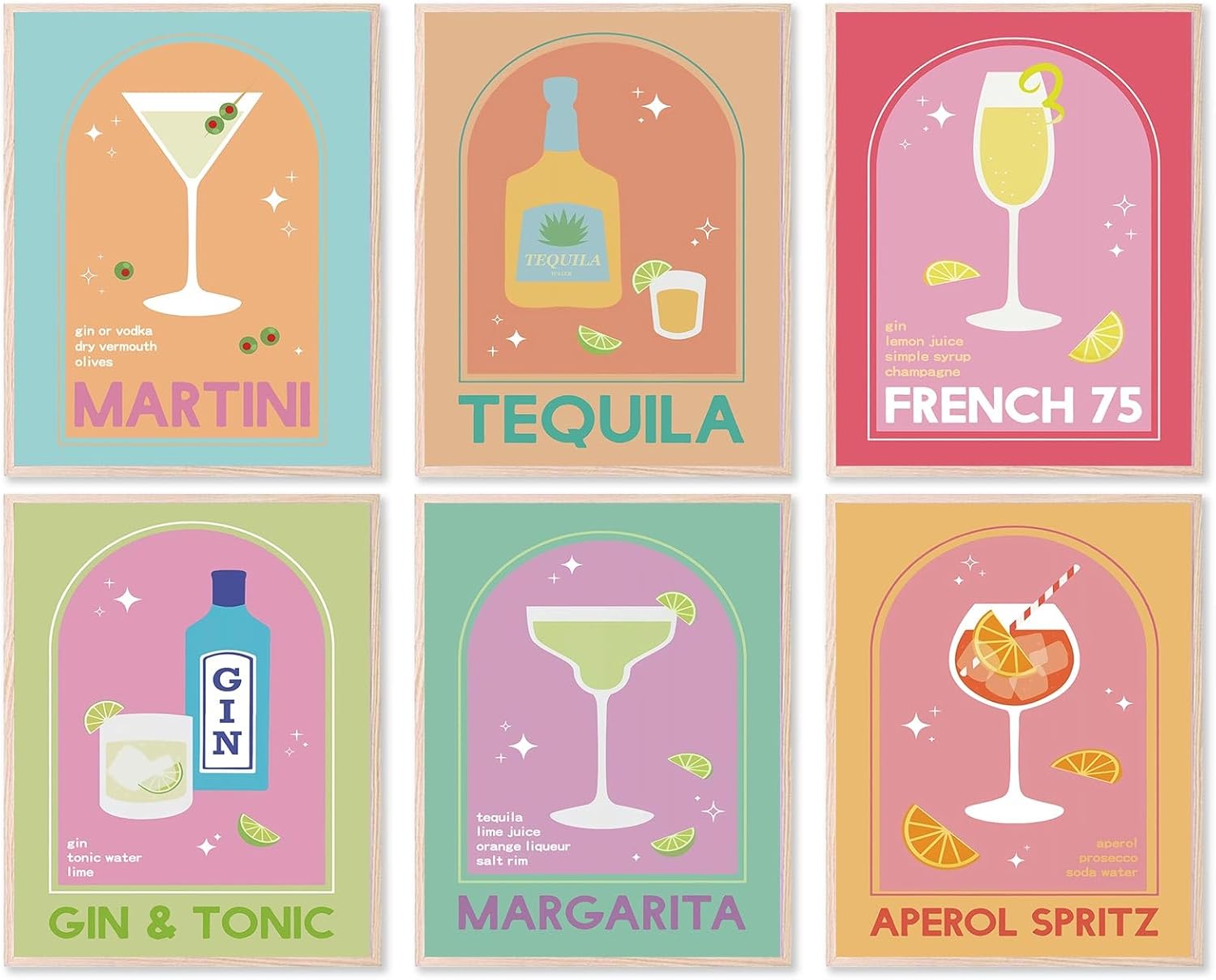 Amazon.com: ASTRDECOR Cocktail Mixology Wall Art Print for Bar Cart ...