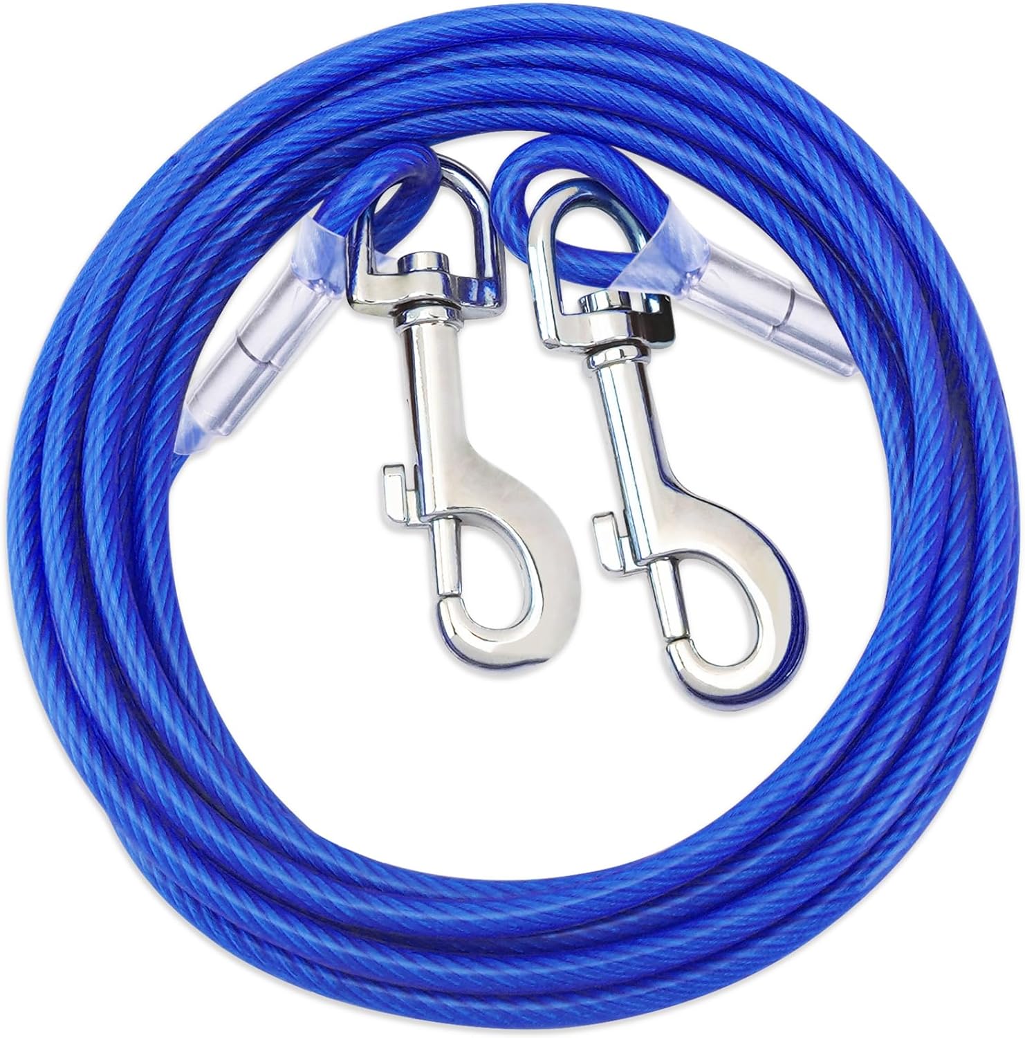 Blue Tie Out Cable Leash for Dogs,10-50ft Long Dog Leash Runner for ...