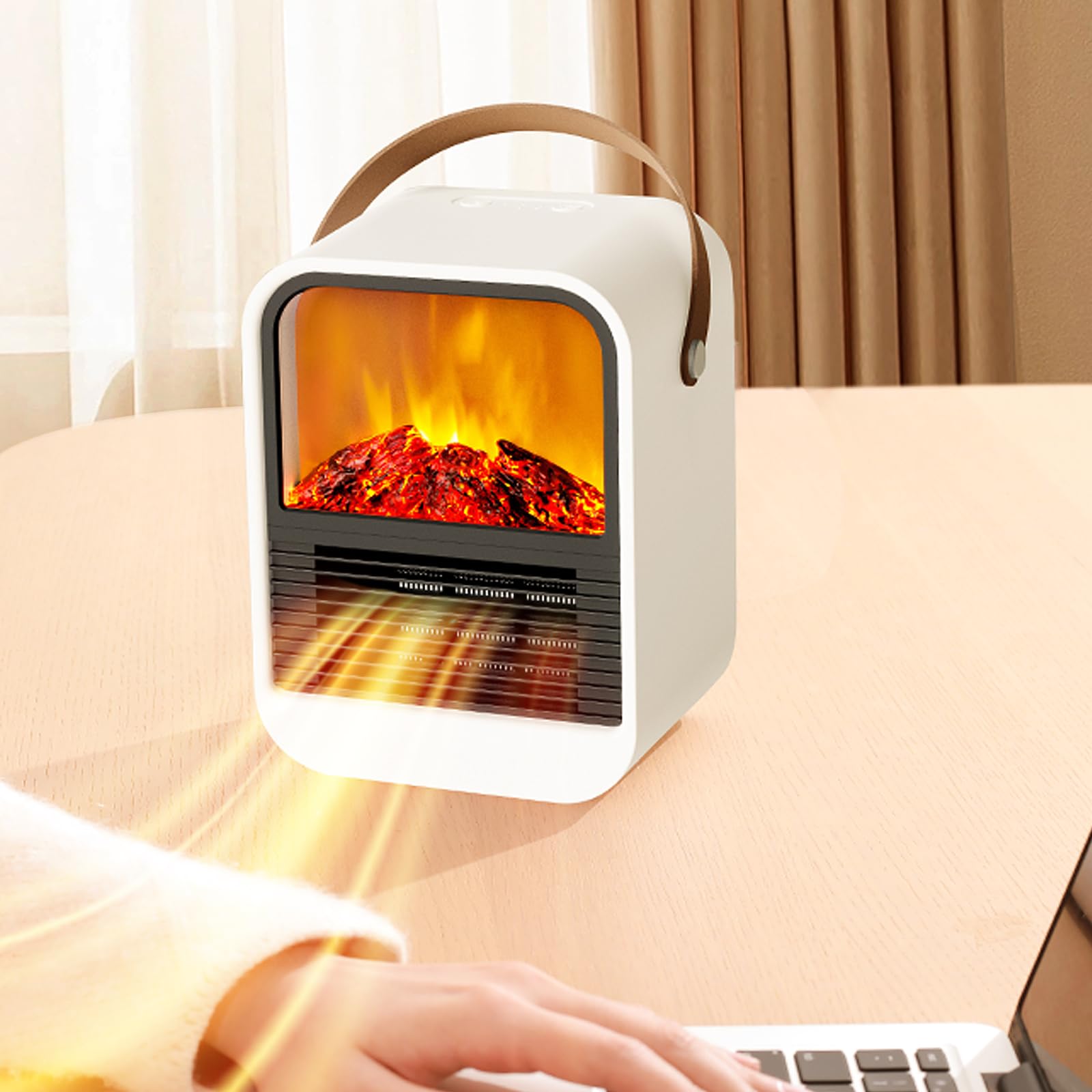 Amazon.com: Nauttxon 3D Simulation Flame Portable Desk Heater for ...