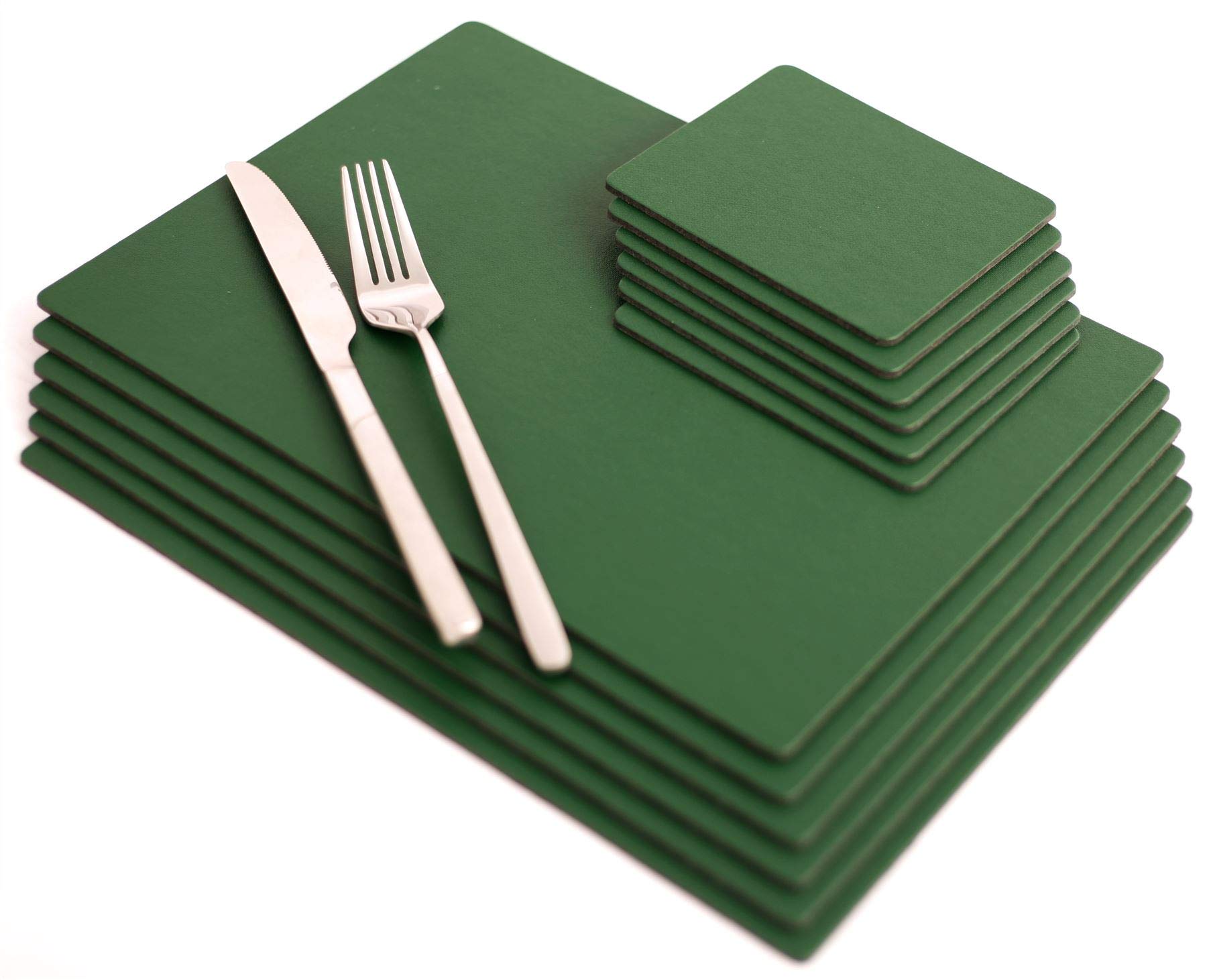 Set of 6 British Racing Green Elementary Leatherboard Placemats and 6 ...