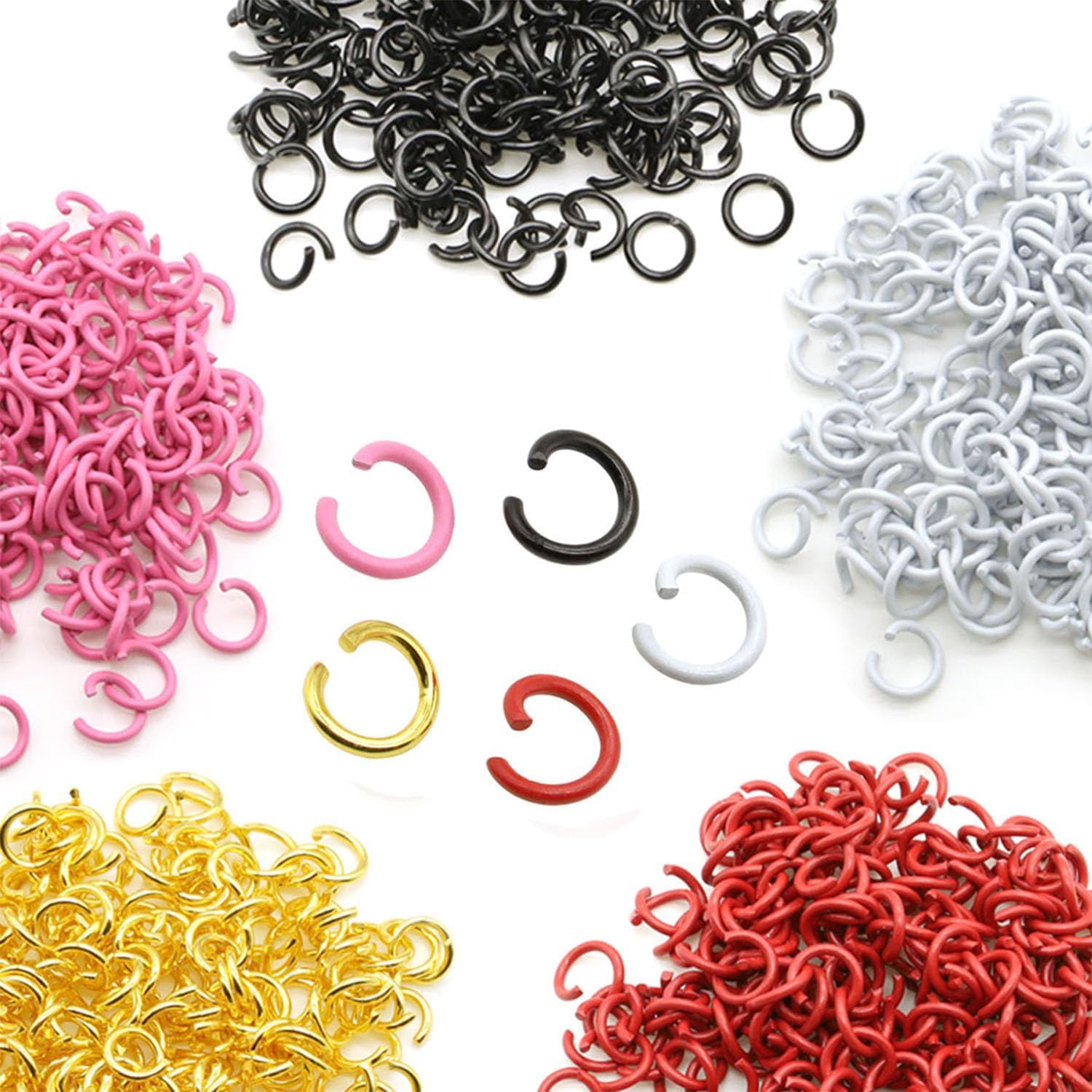 Amazon.com: 1000 Pcs Colored Metal Open Jump Rings,Iron Ring Opening ...
