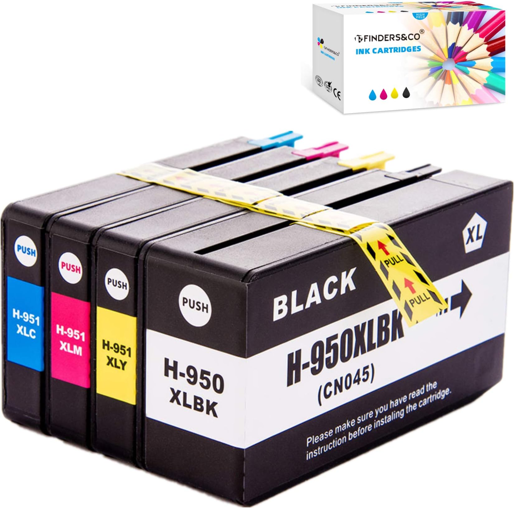 Compatible 950 951 XL Ink Cartridges Replacement for HP 950XL 951XL Ink ...