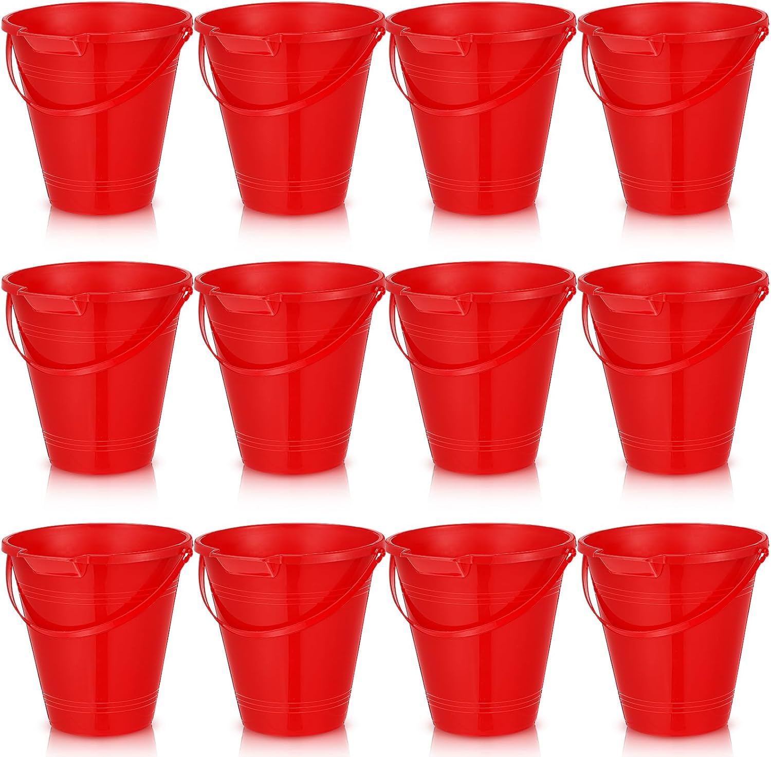 Amazon.com: Beeveer 12 Pcs Plastic Beach Pail 9 Inch Plastic Small ...