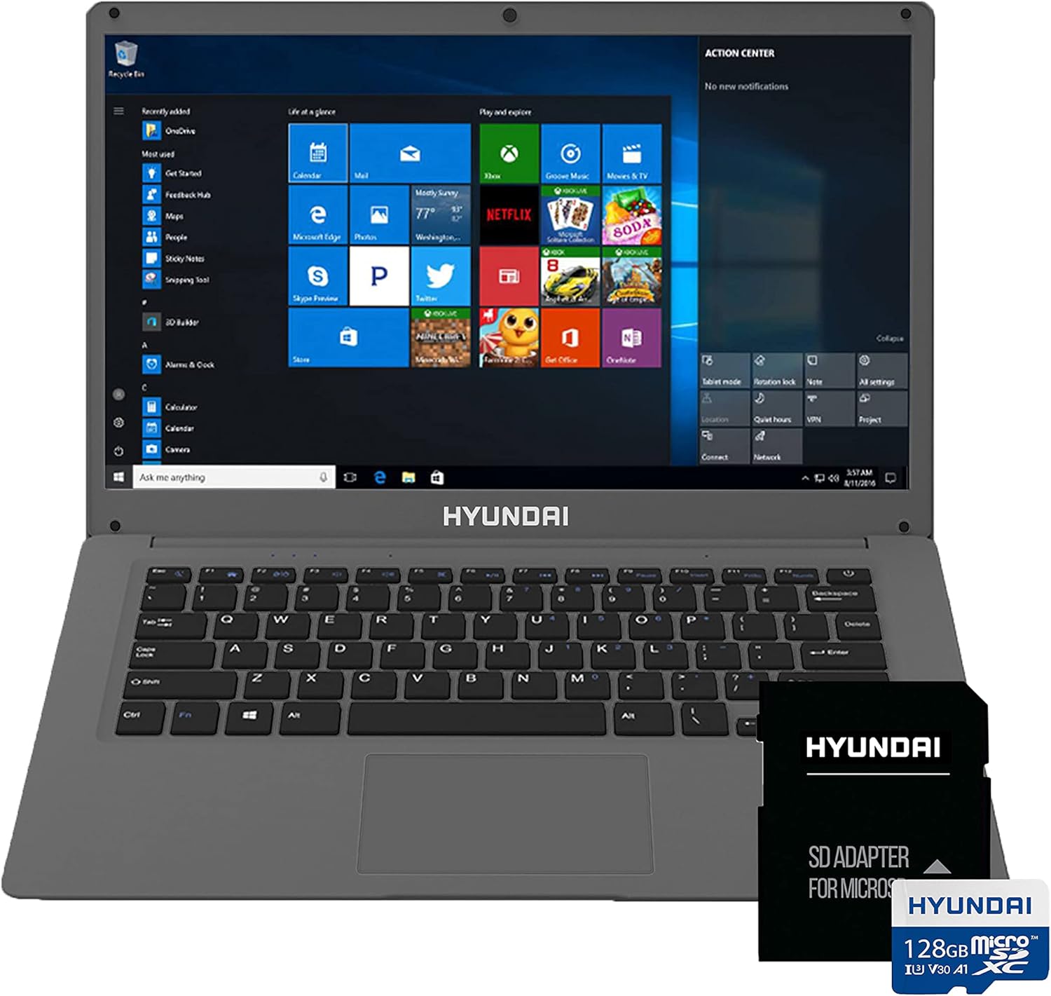 Amazon.com: Hyundai 14 Inch Hybook 4GB RAM, 128GB Storage, Windows 10 ...